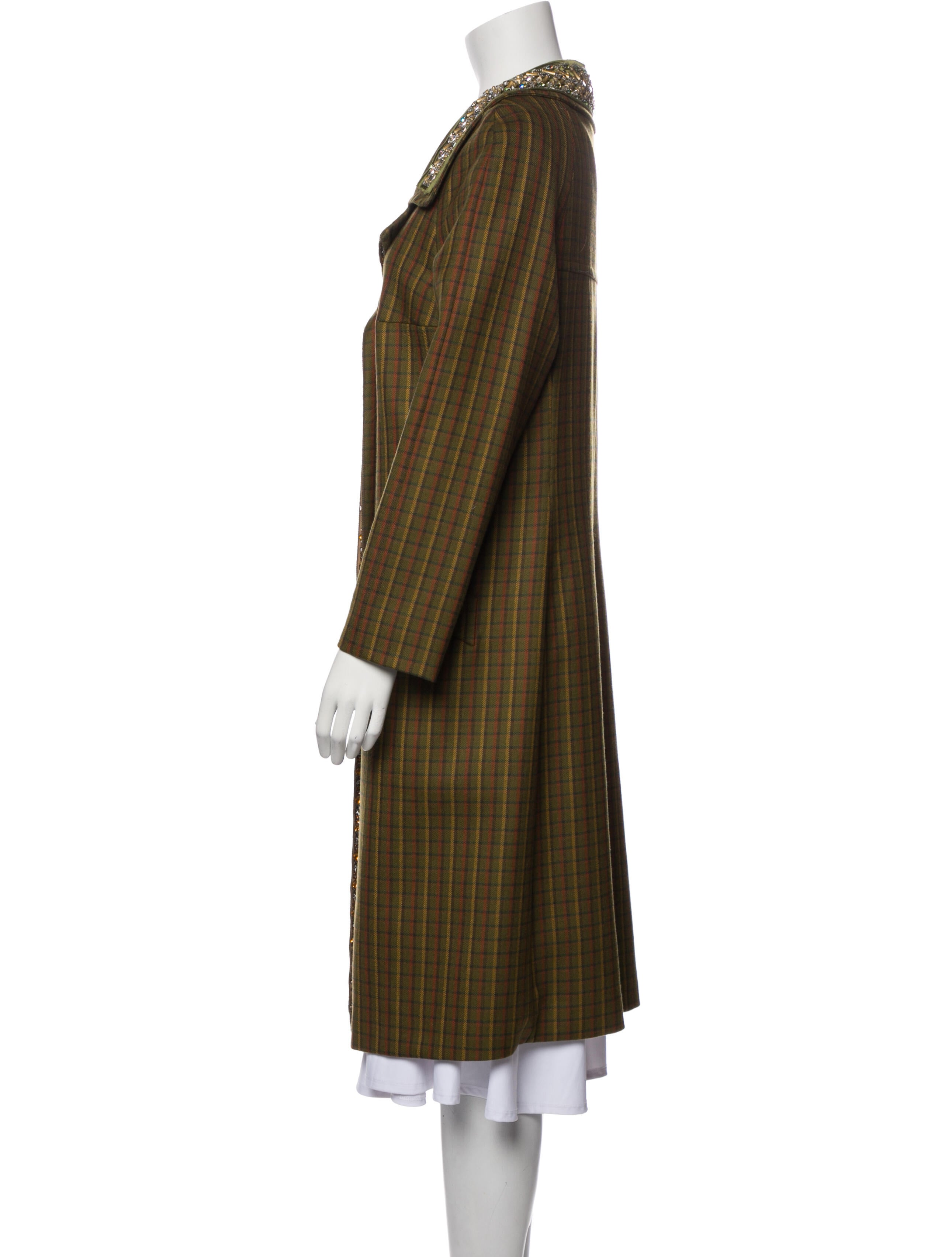 Prada Gingham Wool Coat - Black Coats, Clothing - PRA88135 | The RealReal