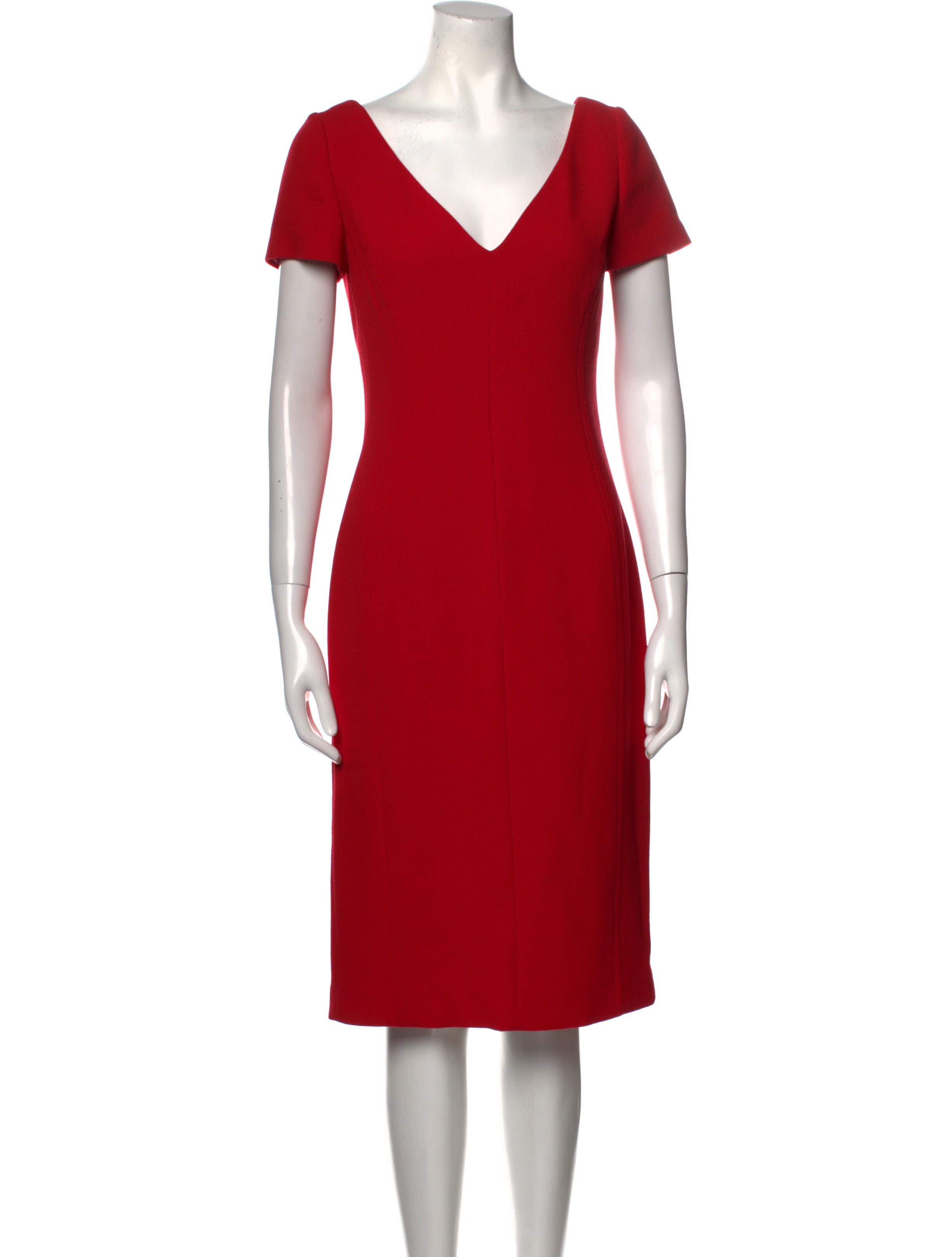 Prada Paneled Knee-Length Dress - Red Dresses, Clothing - PRA136361 ...