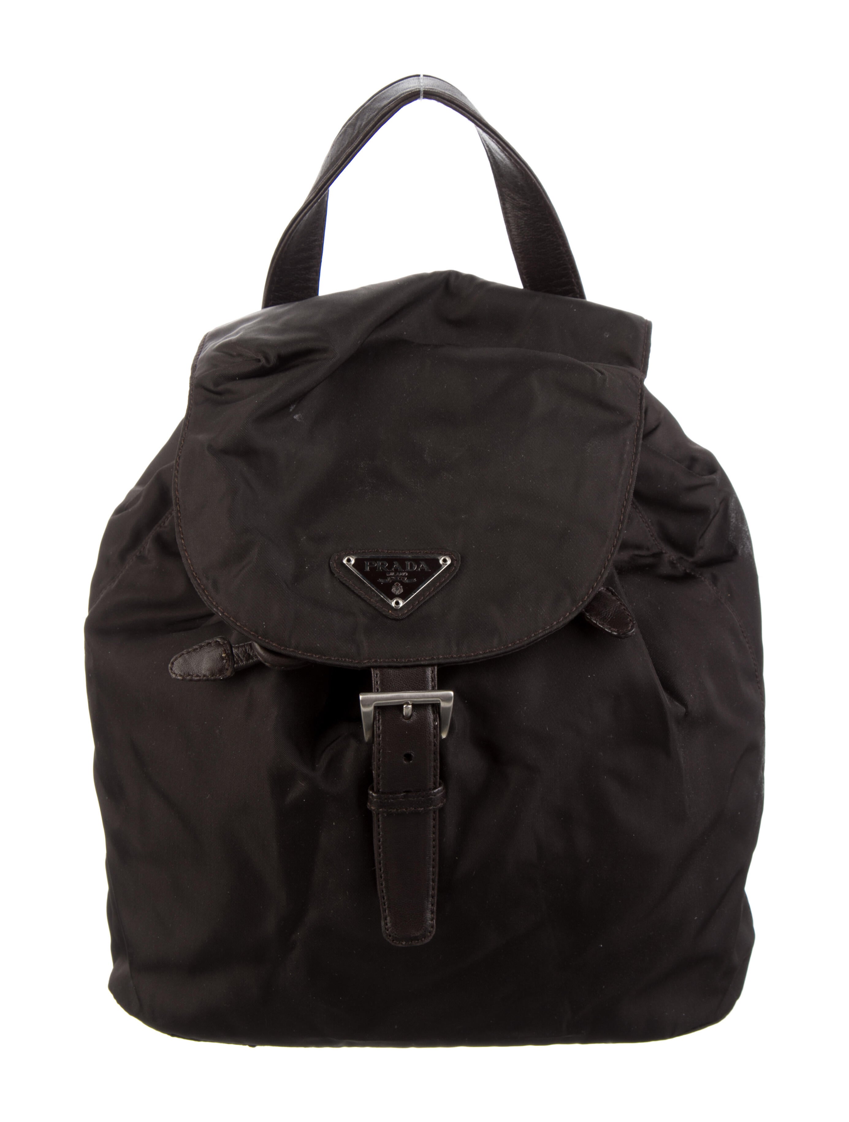 Prada Leather-Trimmed Vela Backpack - Brown Backpacks, Handbags ...