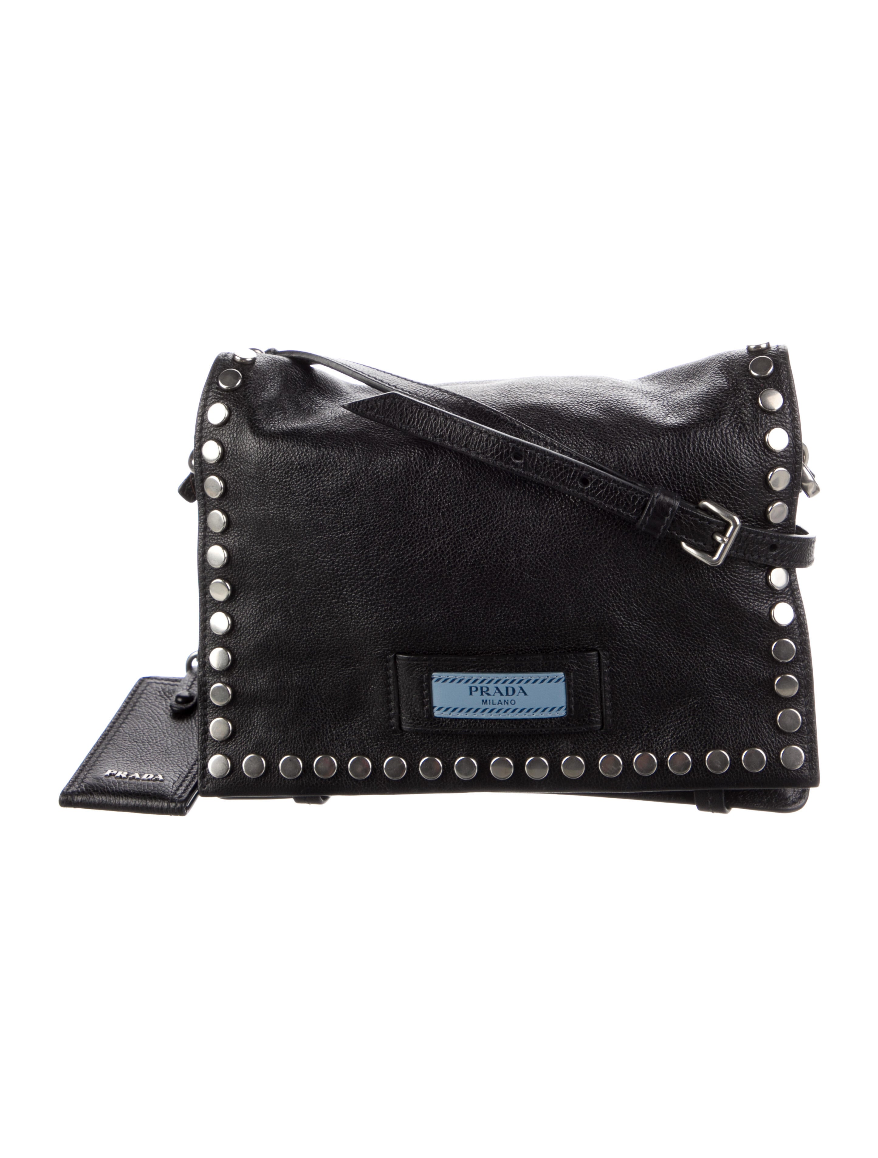 Prada Glace Calf Etiquette Messenger Bag - Black Crossbody Bags ...