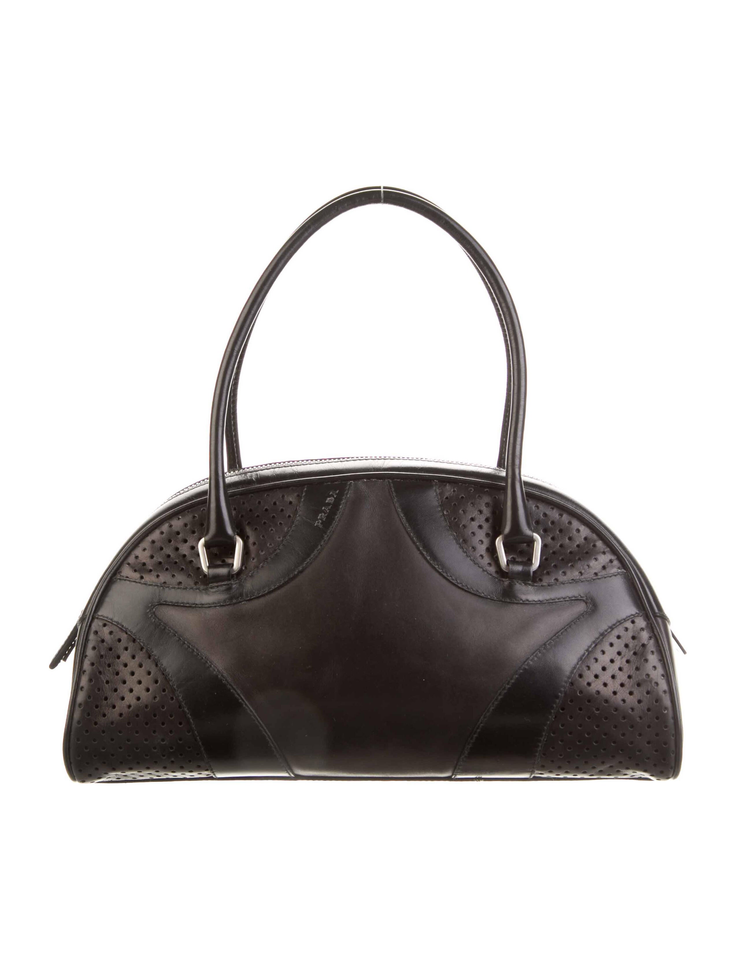 Prada Soft Calf Monochrome Bowler Bag - Black Handle Bags, Handbags ...