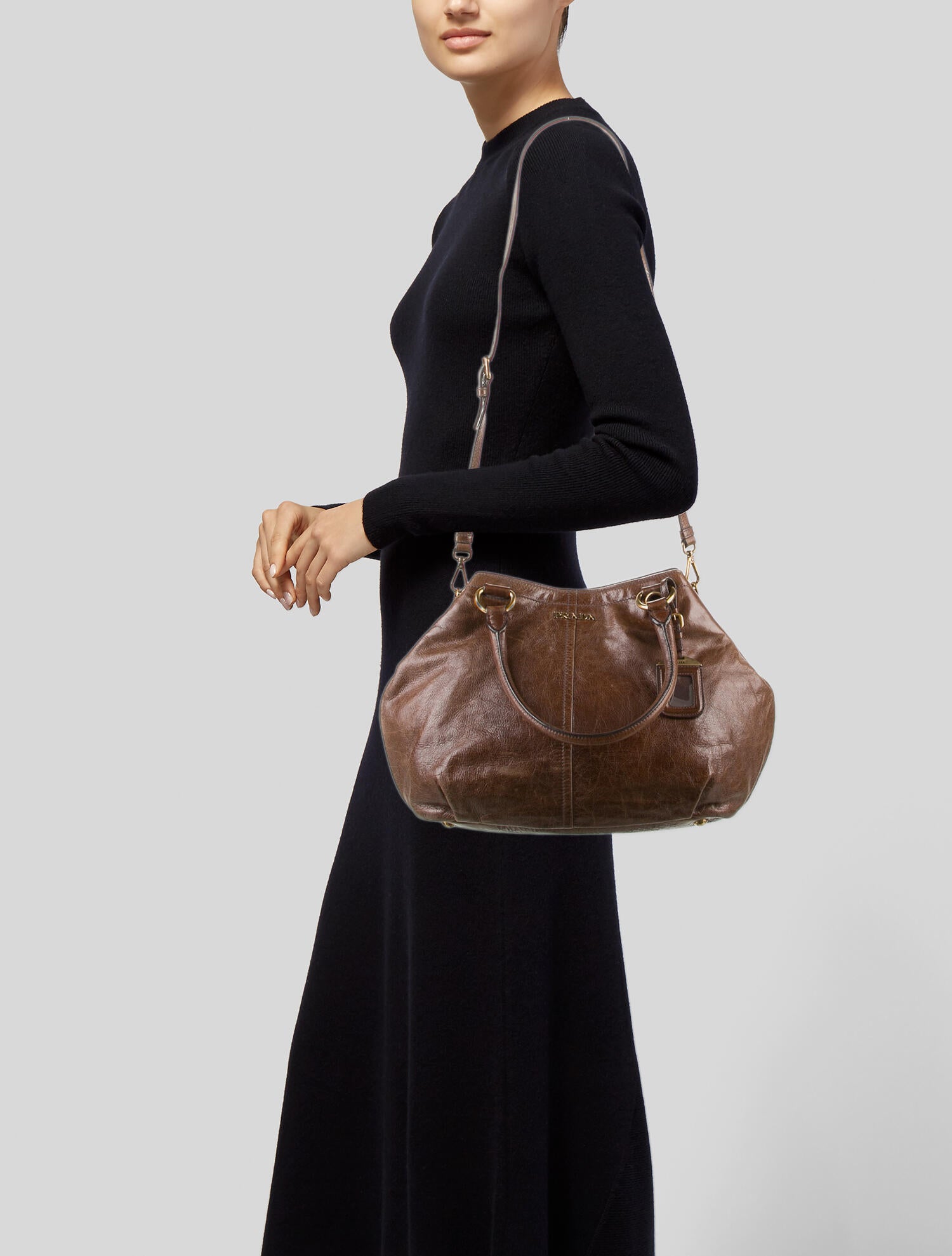 Prada Cervo Antik Shopper Tote - Brown Totes, Handbags - PRA788400 ...