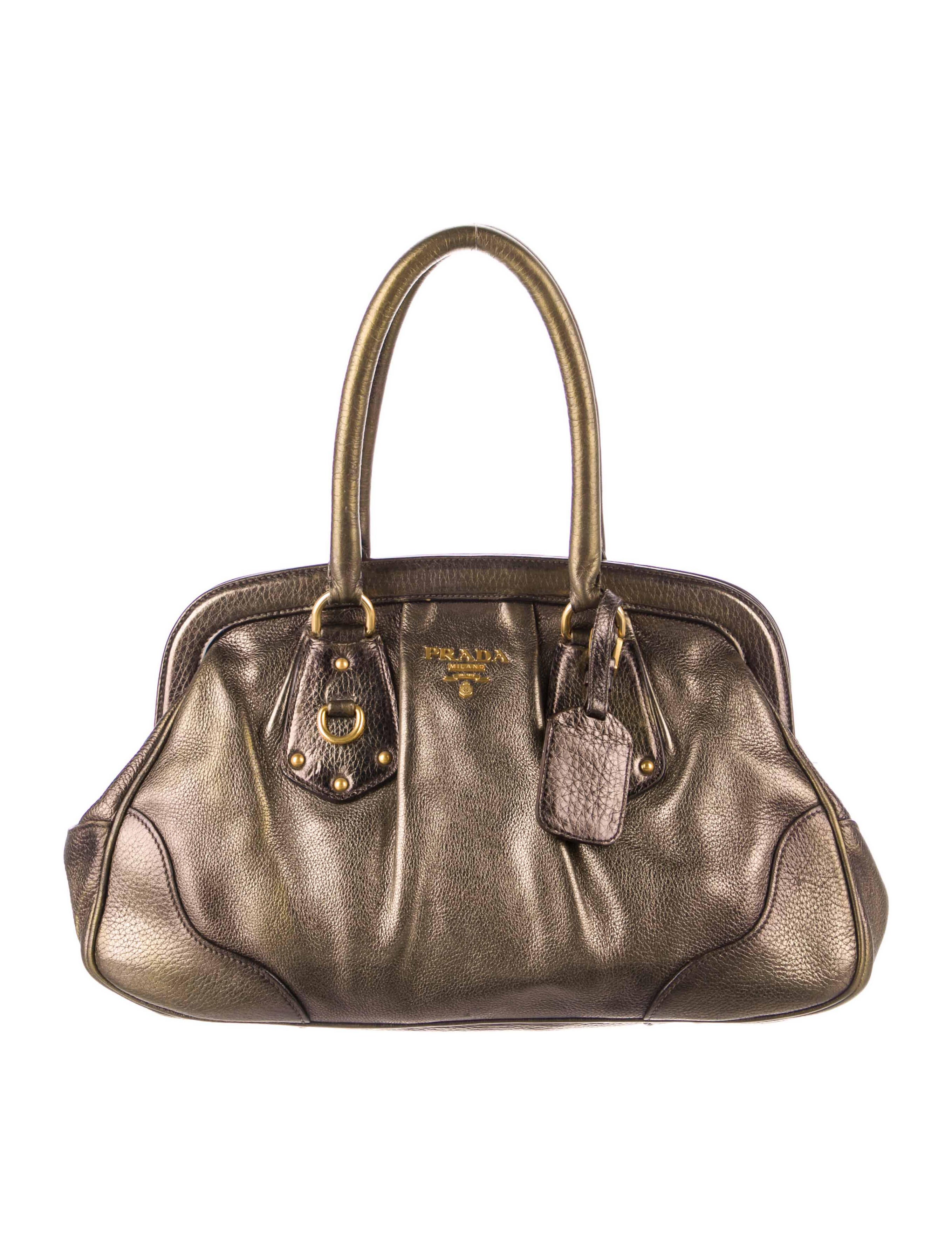 Prada Vitello Daino Antik Frame Bag - Brown Handle Bags, Handbags ...