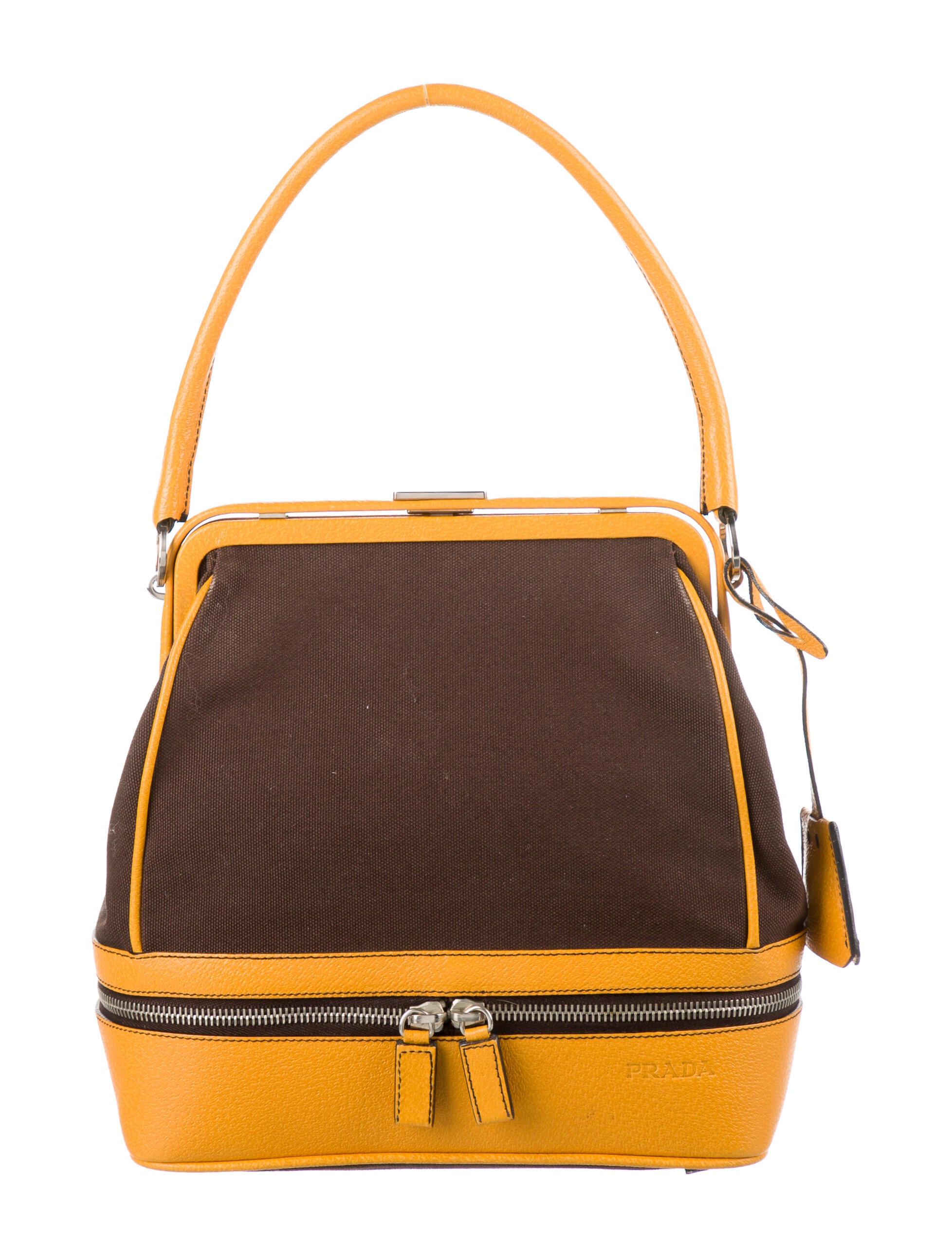 Prada Leather Frame Bag - Brown Handle Bags, Handbags - PRA154331 | The ...