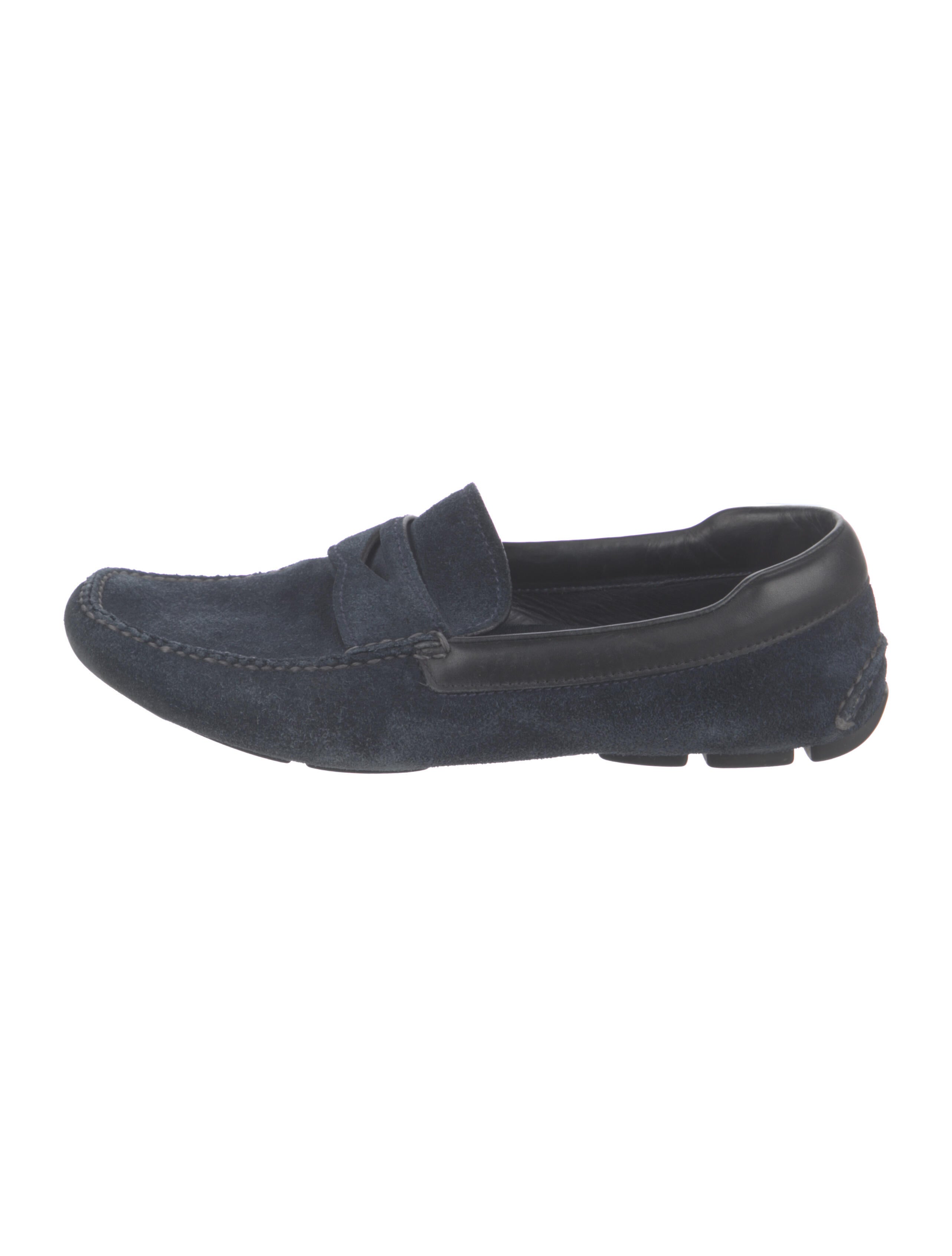 Prada Suede Drivers - Blue Loafers, Shoes - PRA798195 | The RealReal