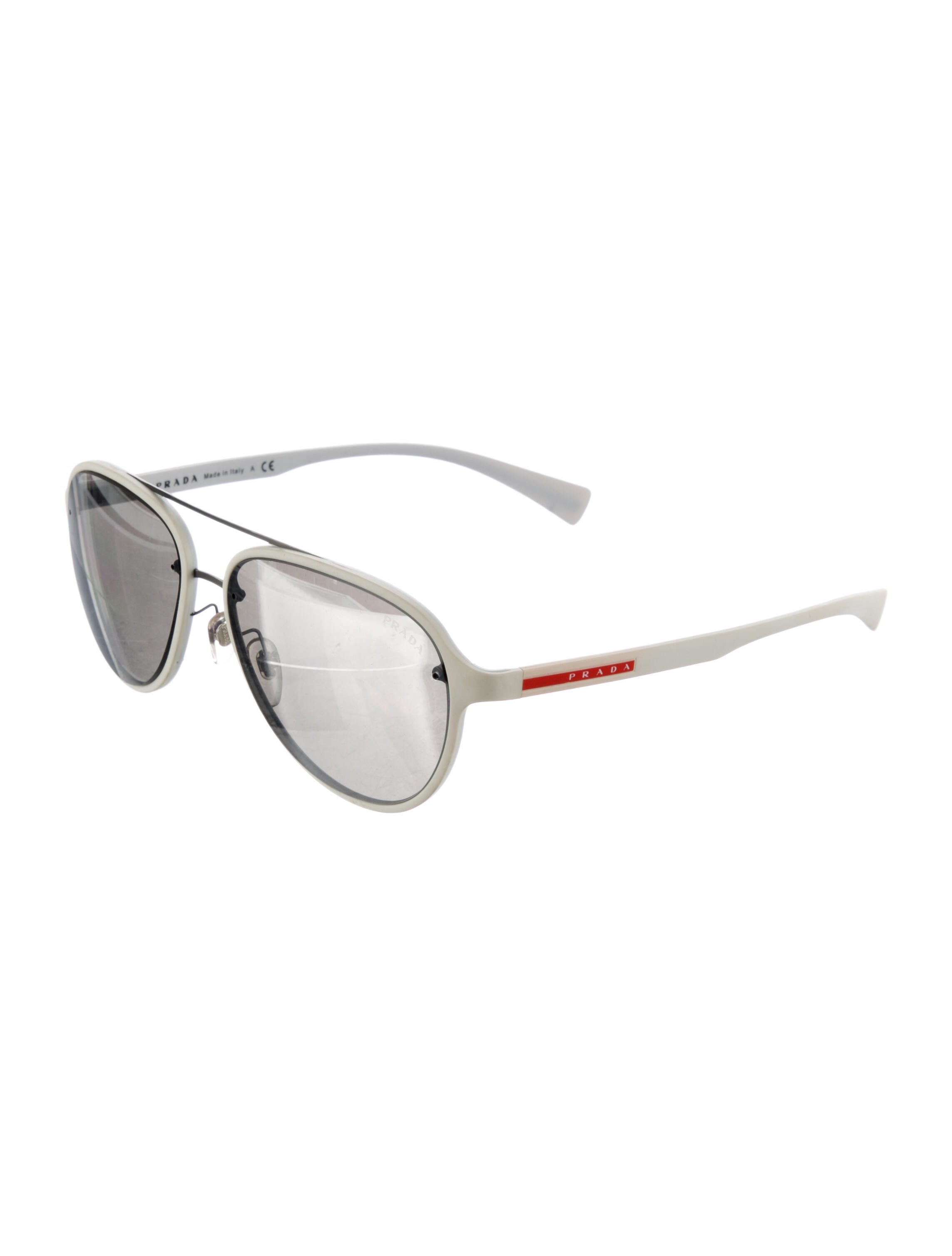 Prada Aviator Mirrored Sunglasses - White Sunglasses, Accessories ...