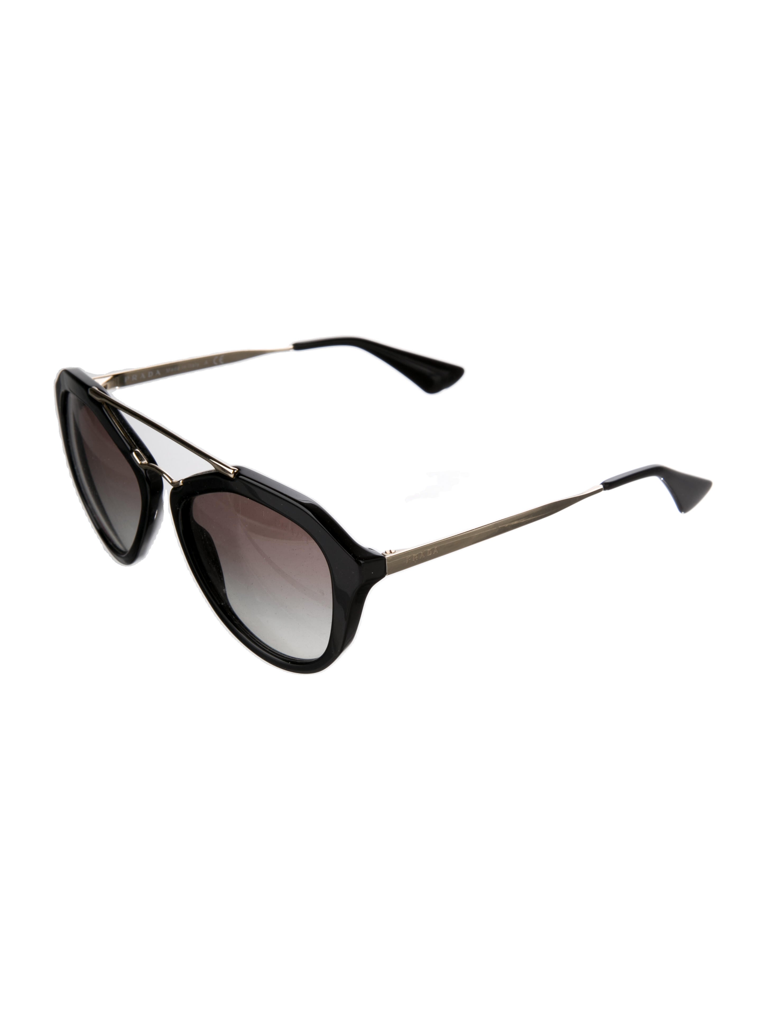 Prada Acetate Aviator Sunglasses - Black Sunglasses, Accessories ...