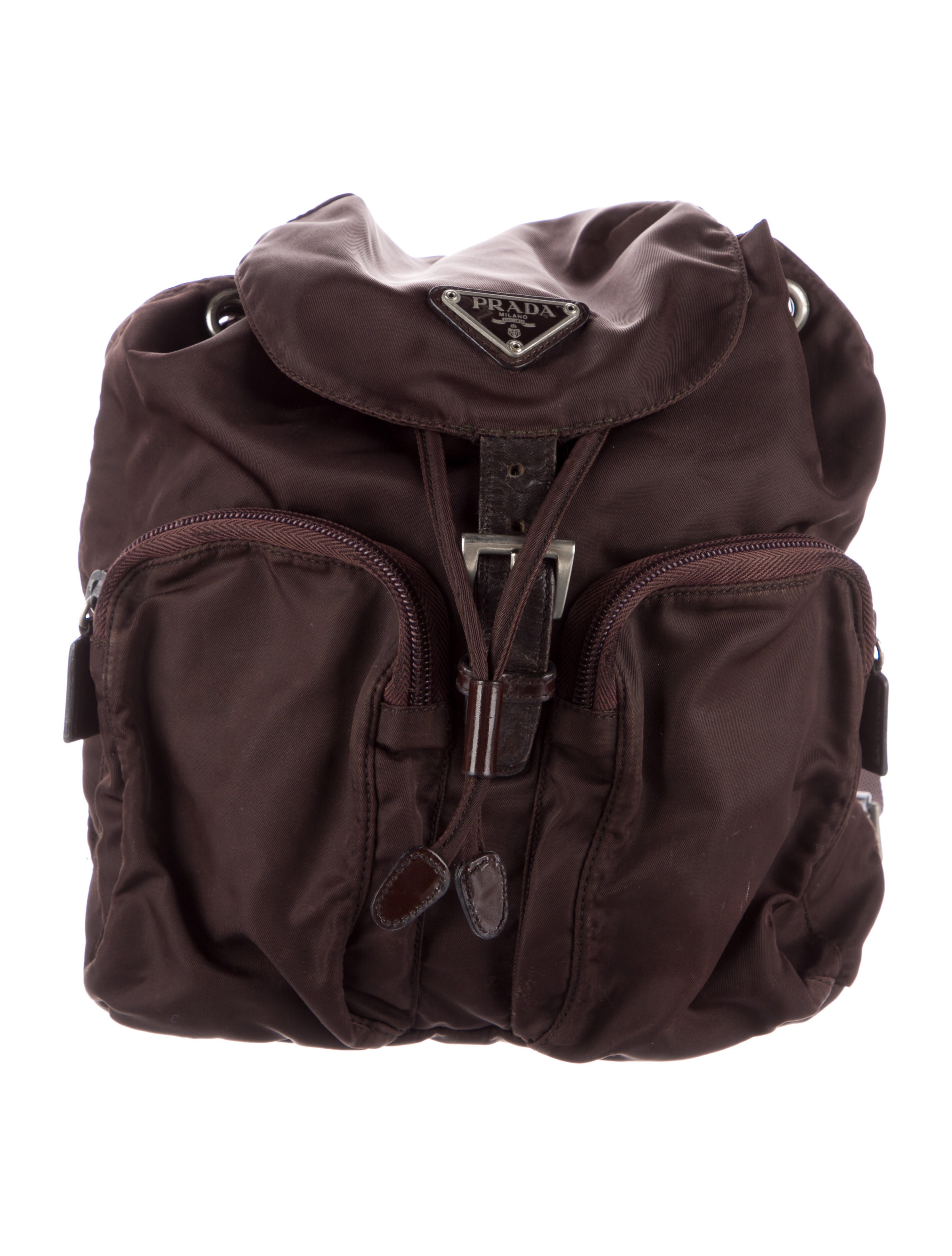 Prada Vintage Tessuto Drawstring Backpack - Brown Backpacks, Handbags ...