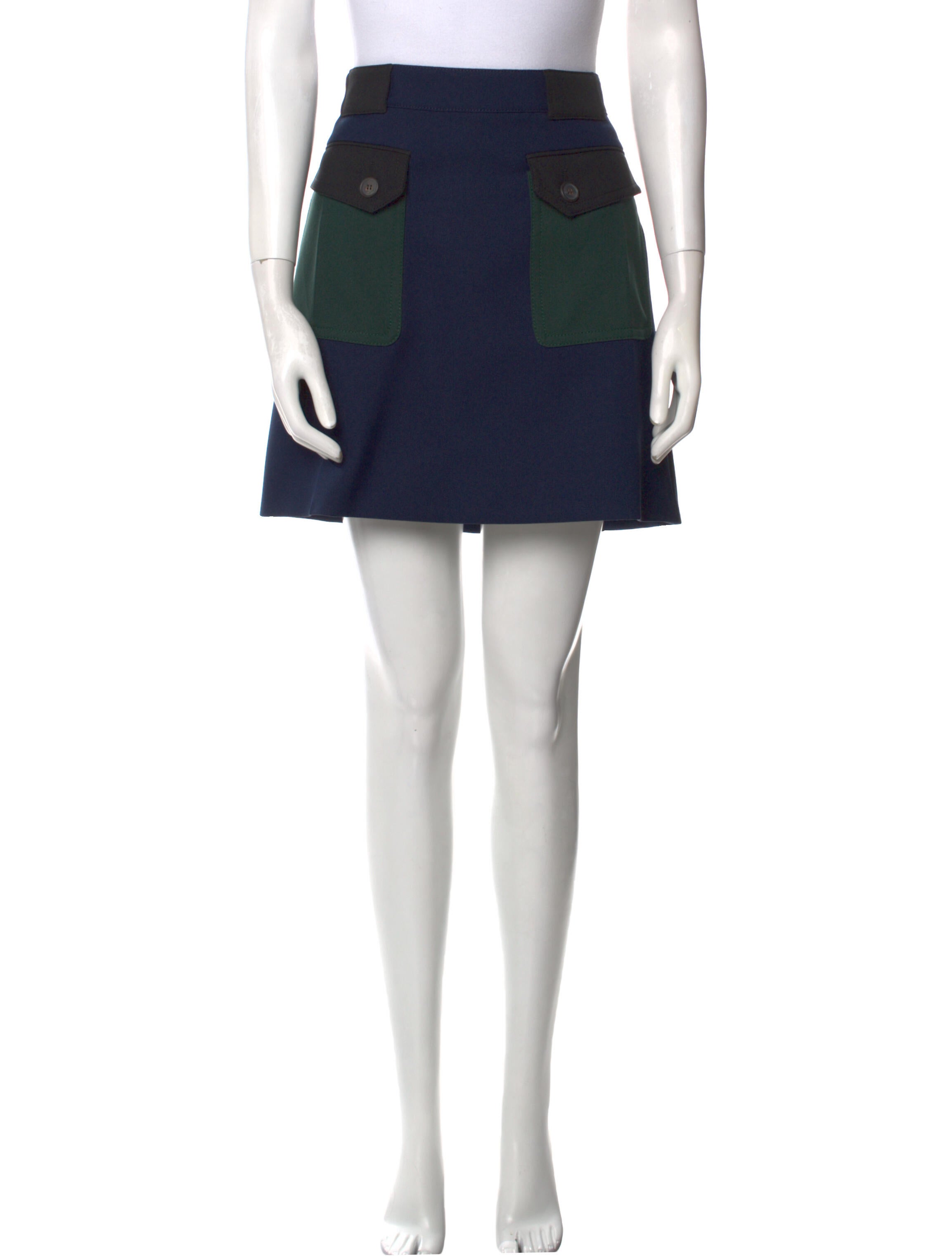 Prada Wool Plaid Skirt - Blue Skirts, Clothing - PRA148332 | The RealReal