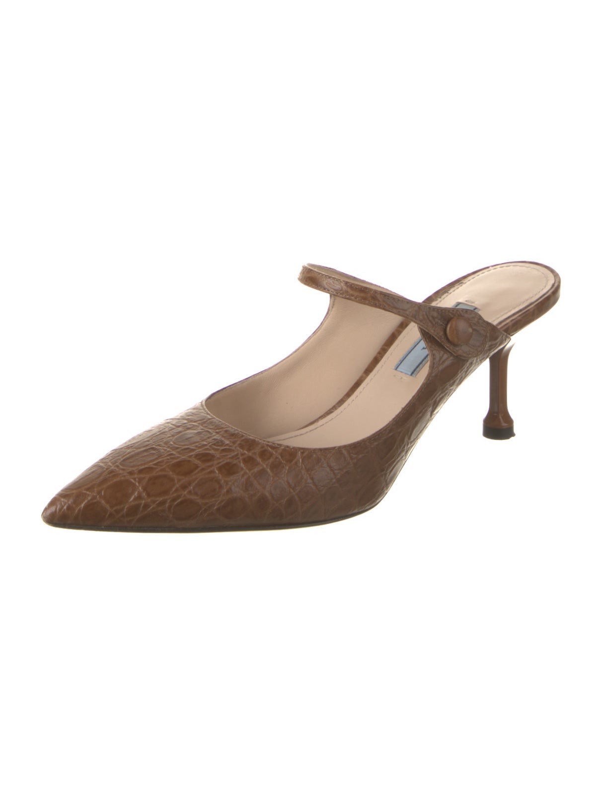 Prada Embellished Pointed-Toe Pumps - Brown Pumps, Shoes - PRA113888 ...