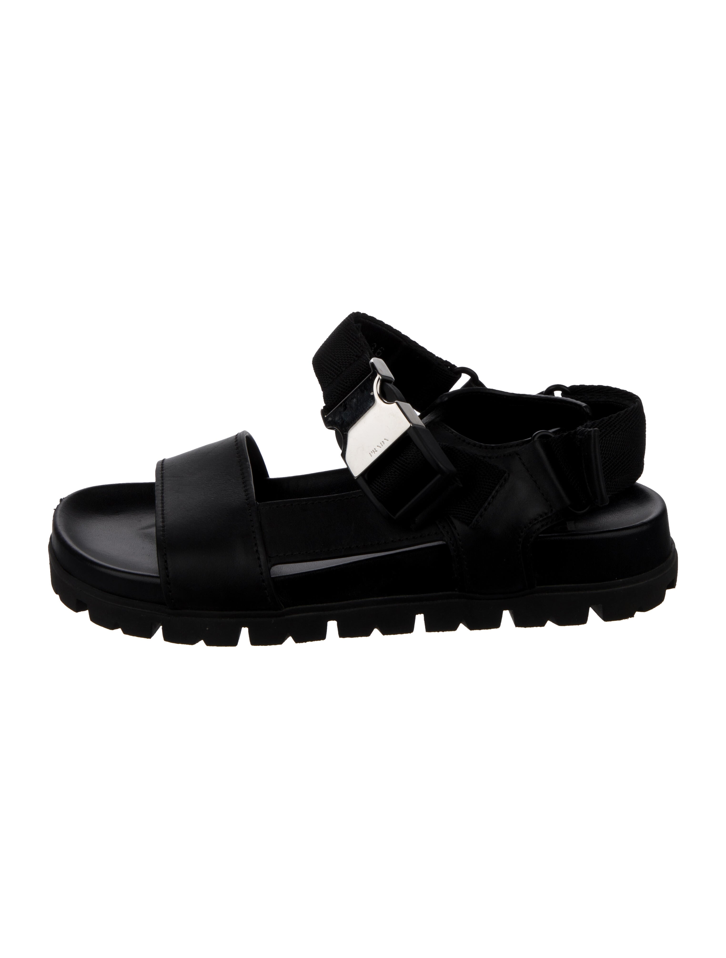 Prada Leather Sandals - Black Sandals, Shoes - PRA809049 | The RealReal