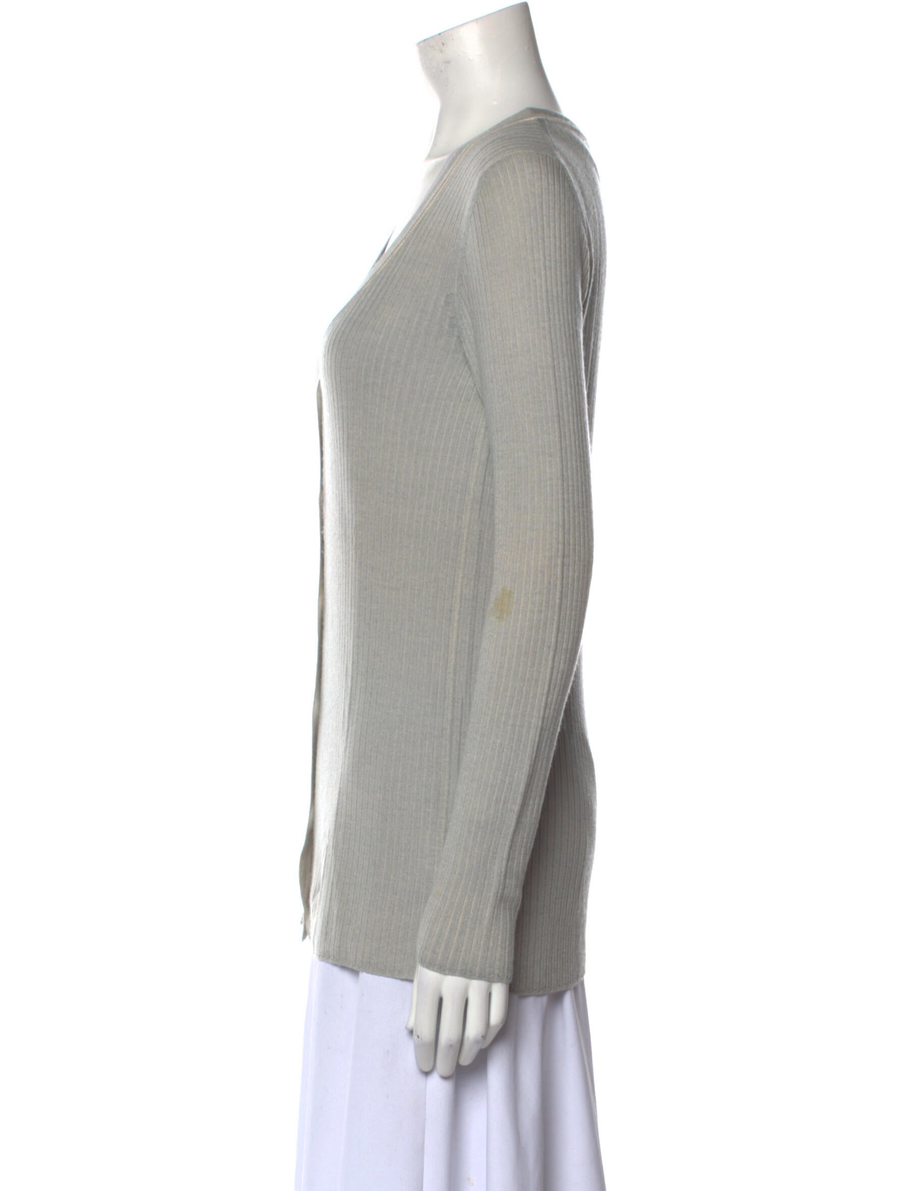 Prada V-Neck Sweater - Grey Knitwear, Clothing - PRA811104 | The RealReal