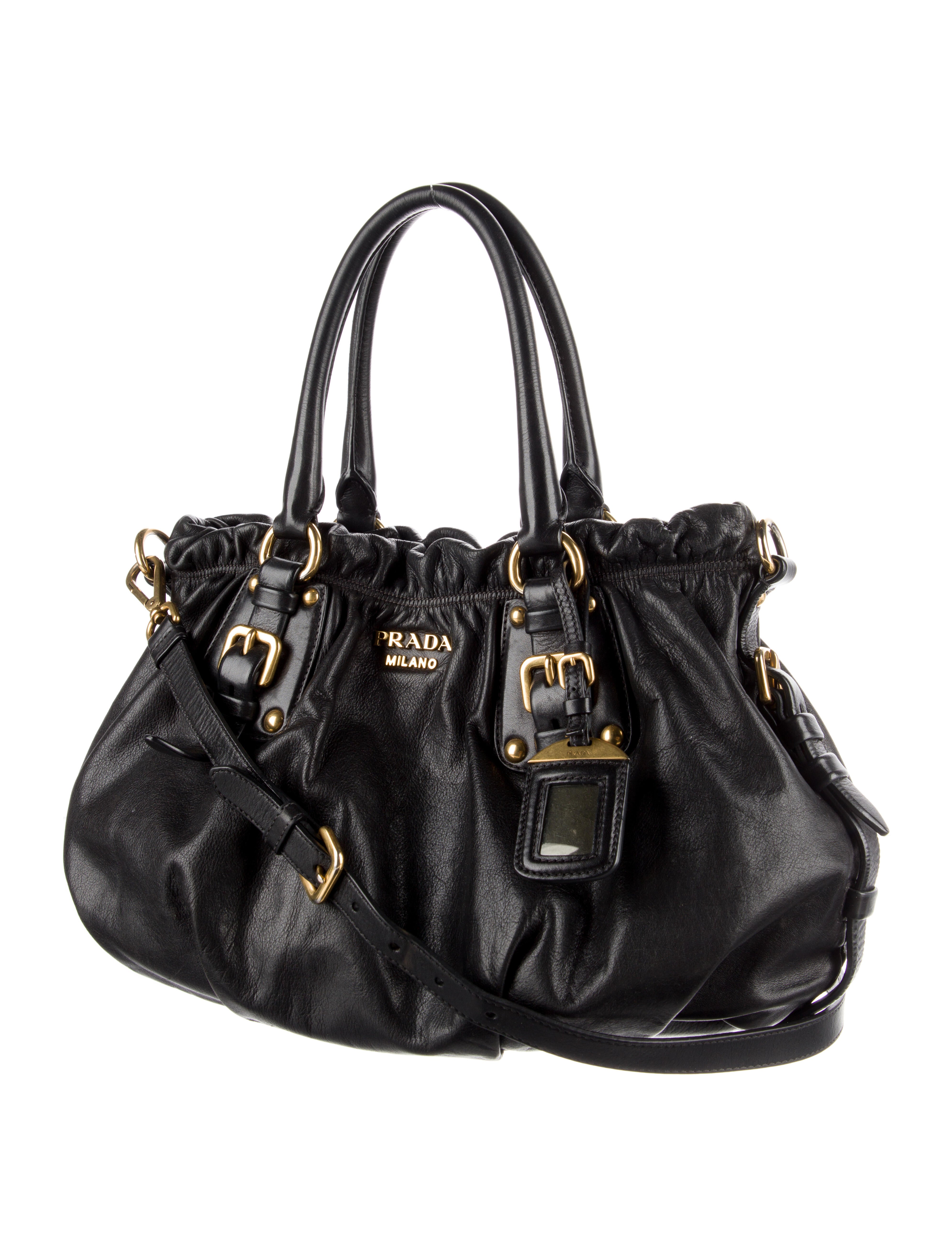 Prada Nappa Convertible Satchel - Black Handle Bags, Handbags ...