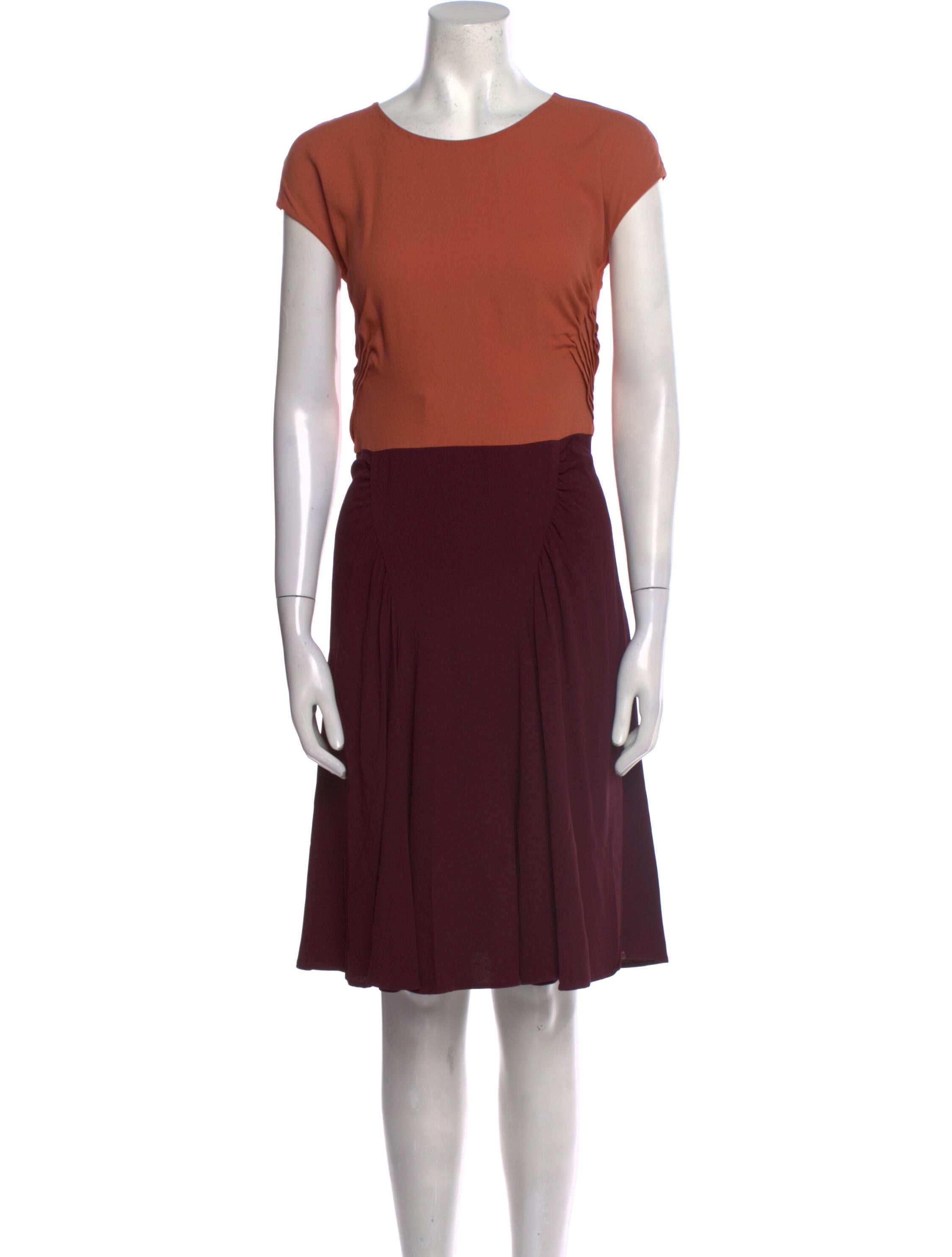Prada Colorblock Pattern Knee-Length Dress - Purple Dresses, Clothing ...