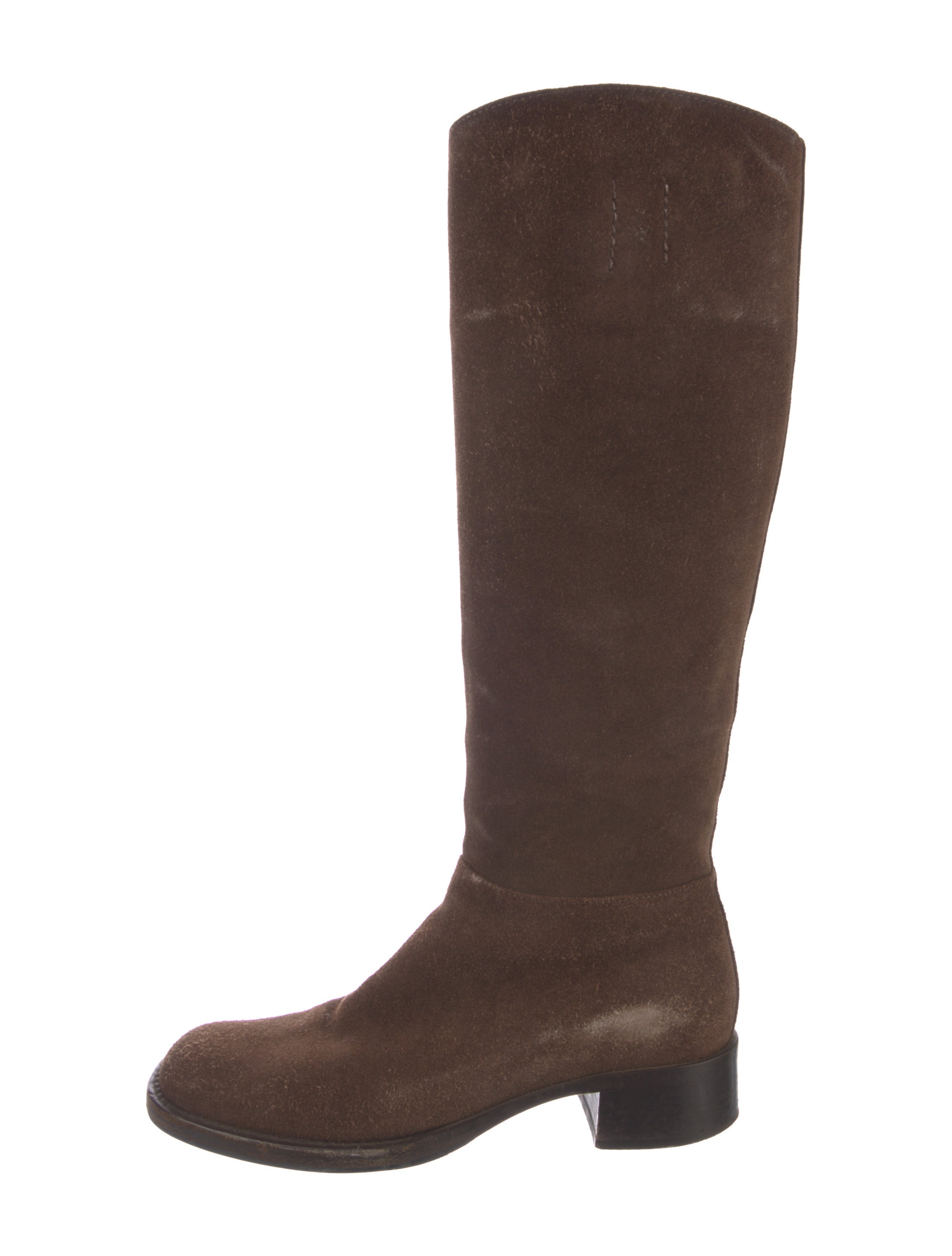 Prada Suede Riding Boots - Brown Boots, Shoes - PRA826677 | The RealReal