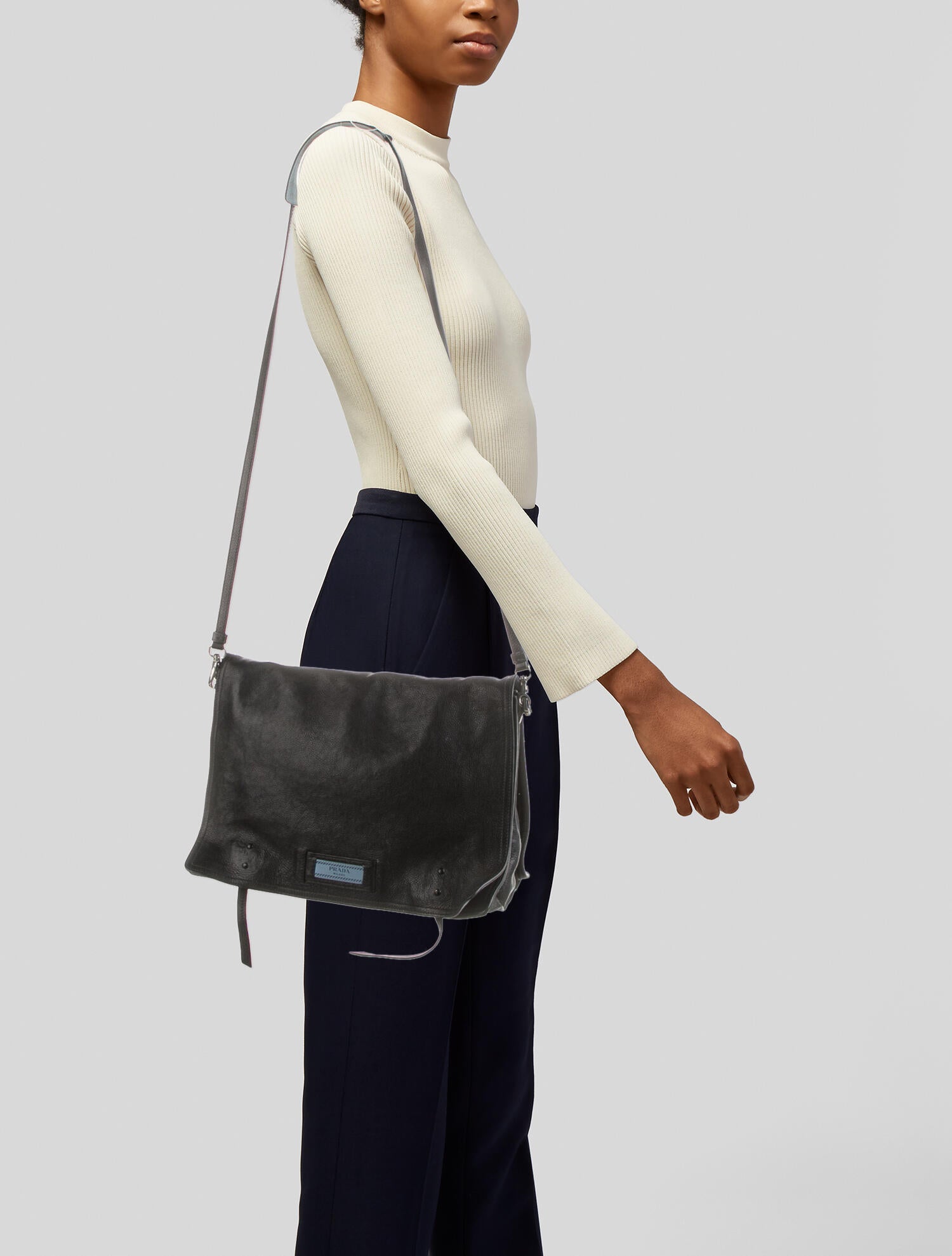 Prada Glace Calf Etiquette Messenger Bag - Crossbody Bags, Handbags ...