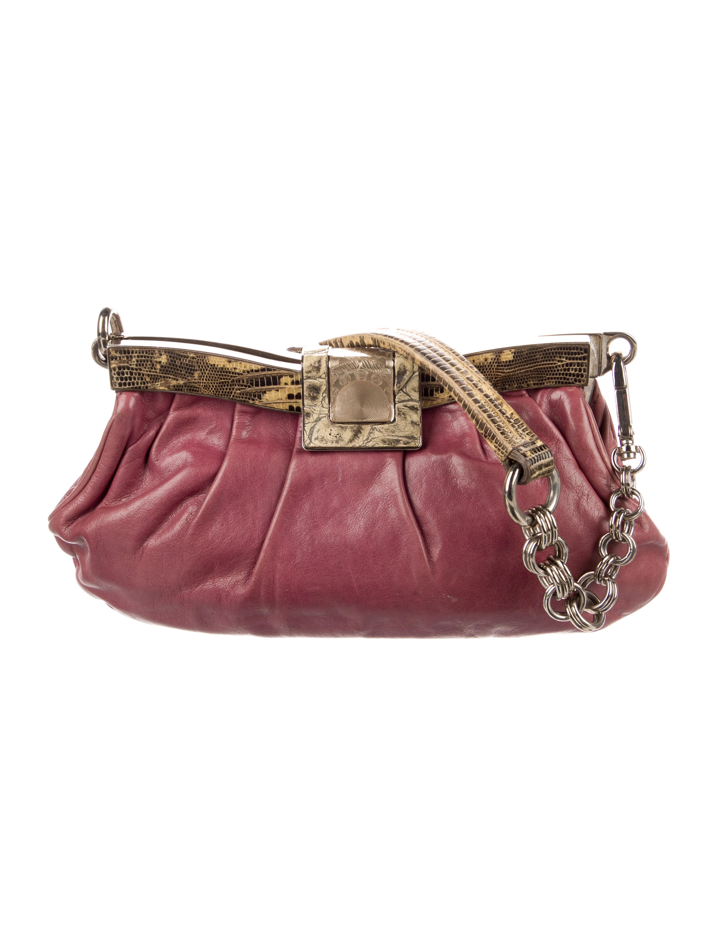 Prada Lizard-Trimmed Vitello Skipper Bag - Purple Shoulder Bags ...