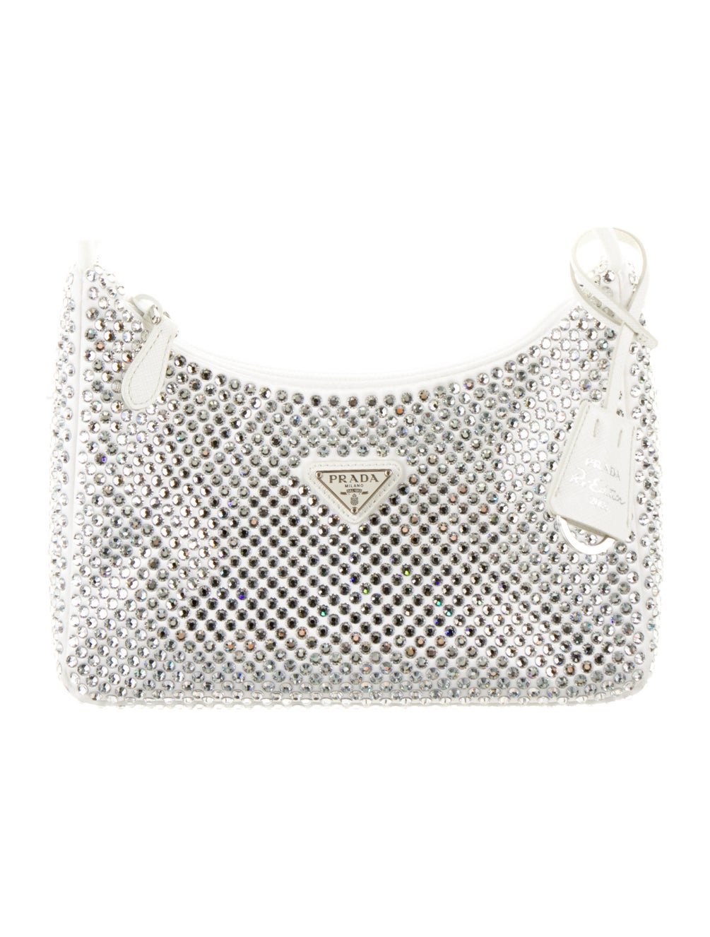 Prada Crystal Re-Edition 2000 Mini Bag - White Shoulder Bags, Handbags ...