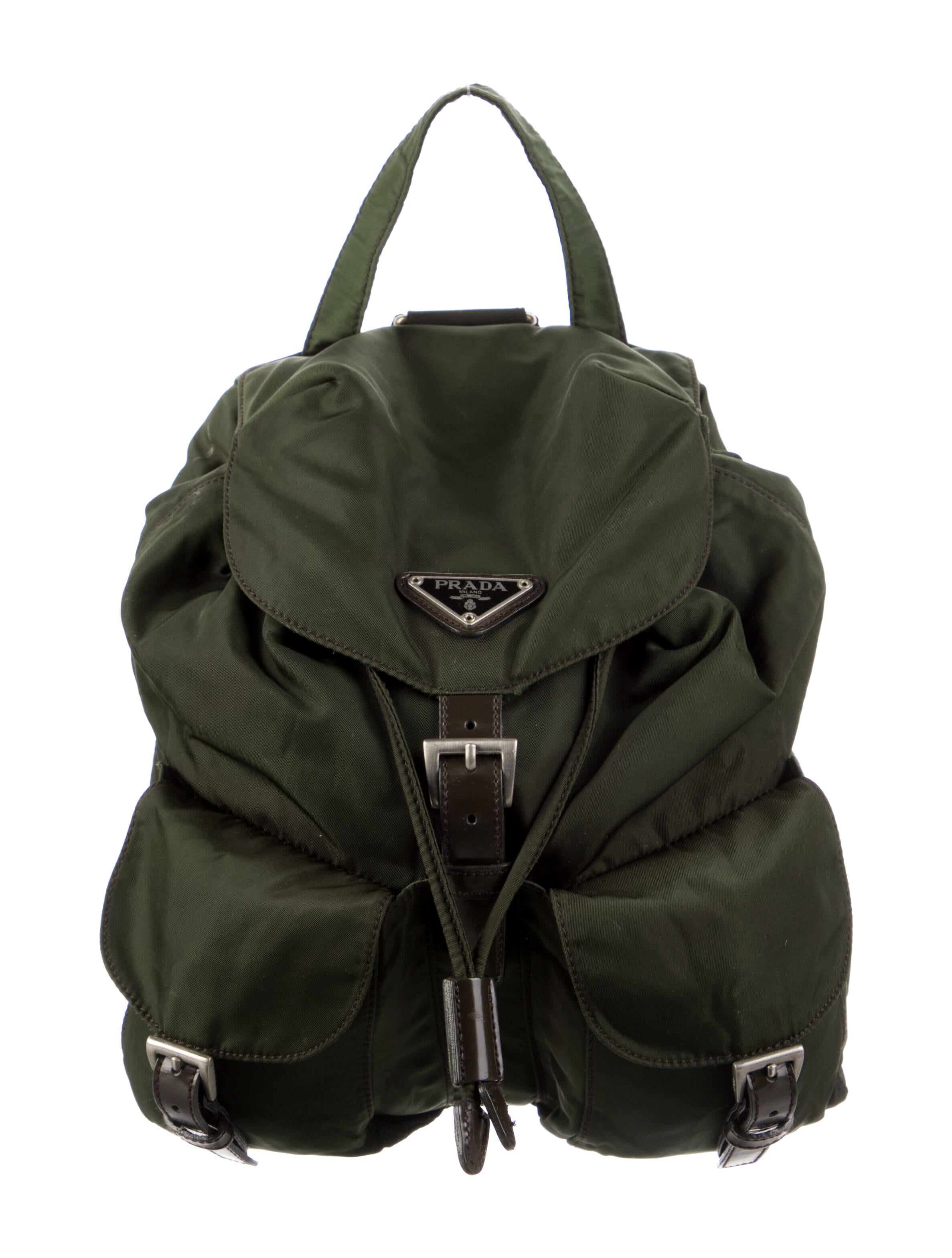 Prada Vintage Tessuto Double Buckle Backpack - Green Backpacks ...