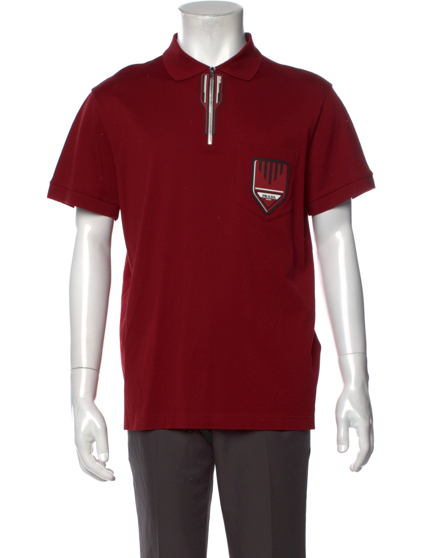 Prada 2018 Collar Polo Shirt - Red Polos, Clothing - PRA845469 | The ...