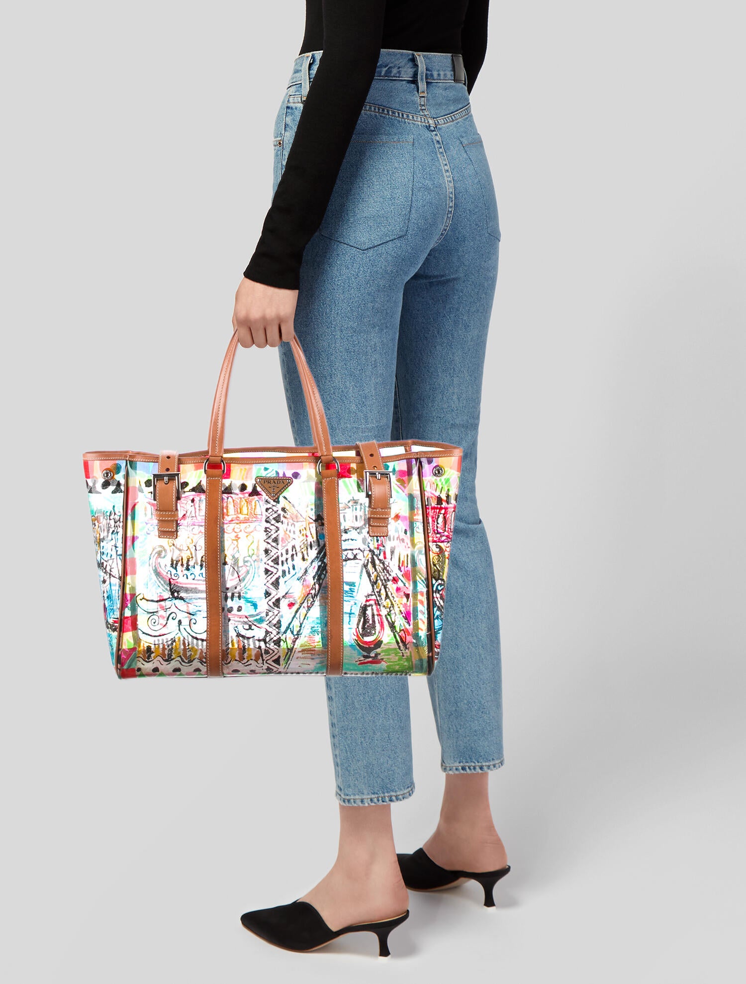 Prada Transparent Venice Graffiti Tote - Clear Totes, Handbags ...