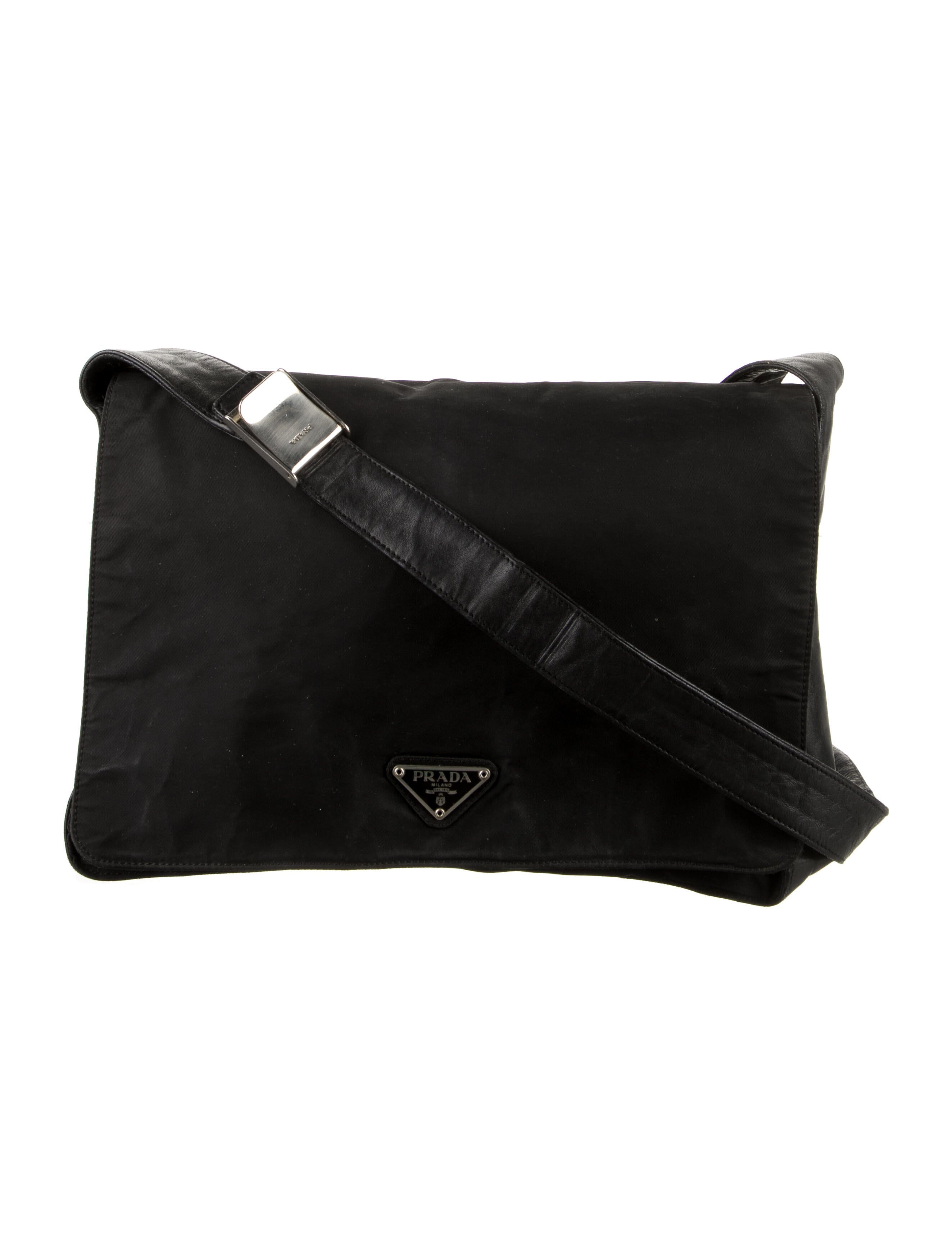 Prada Calf Trimmed Tessuto Shoulder Bag Shoulder Bags Handbags The Realreal