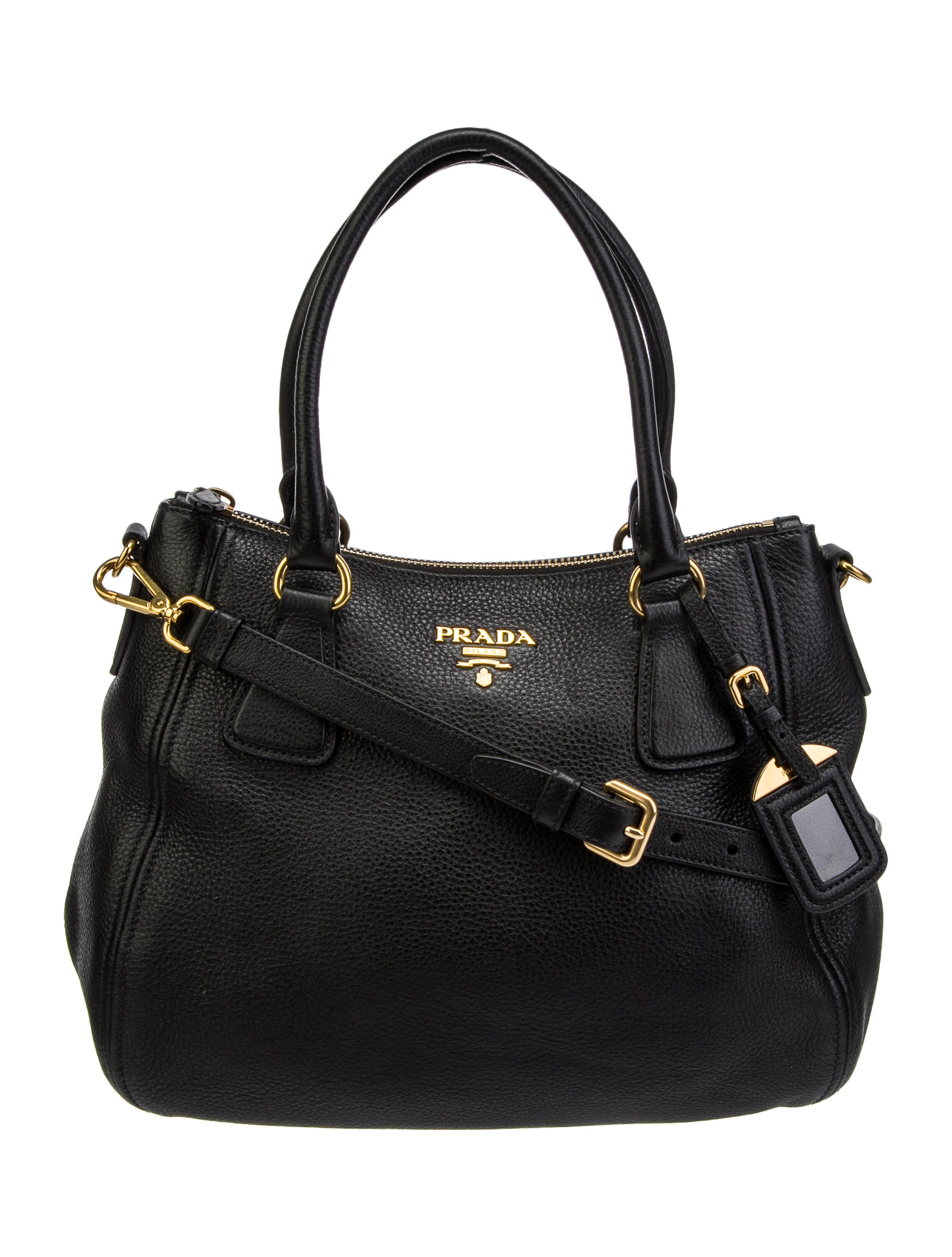Prada Vitello Daino Shoulder Bag - Black Shoulder Bags, Handbags ...