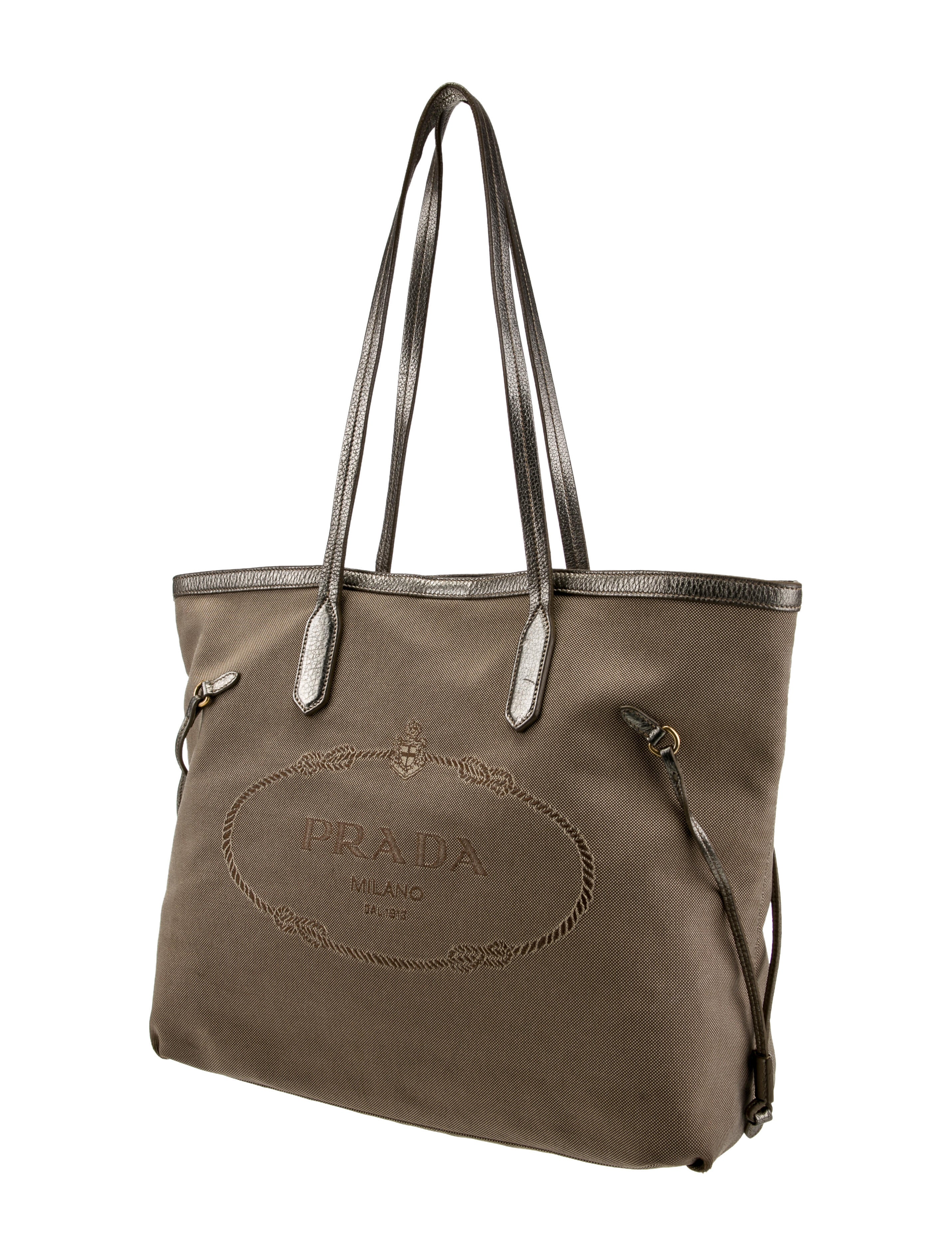 Prada Prada Jacquard Logo Tote - Brown Totes, Handbags - PRA861742 ...