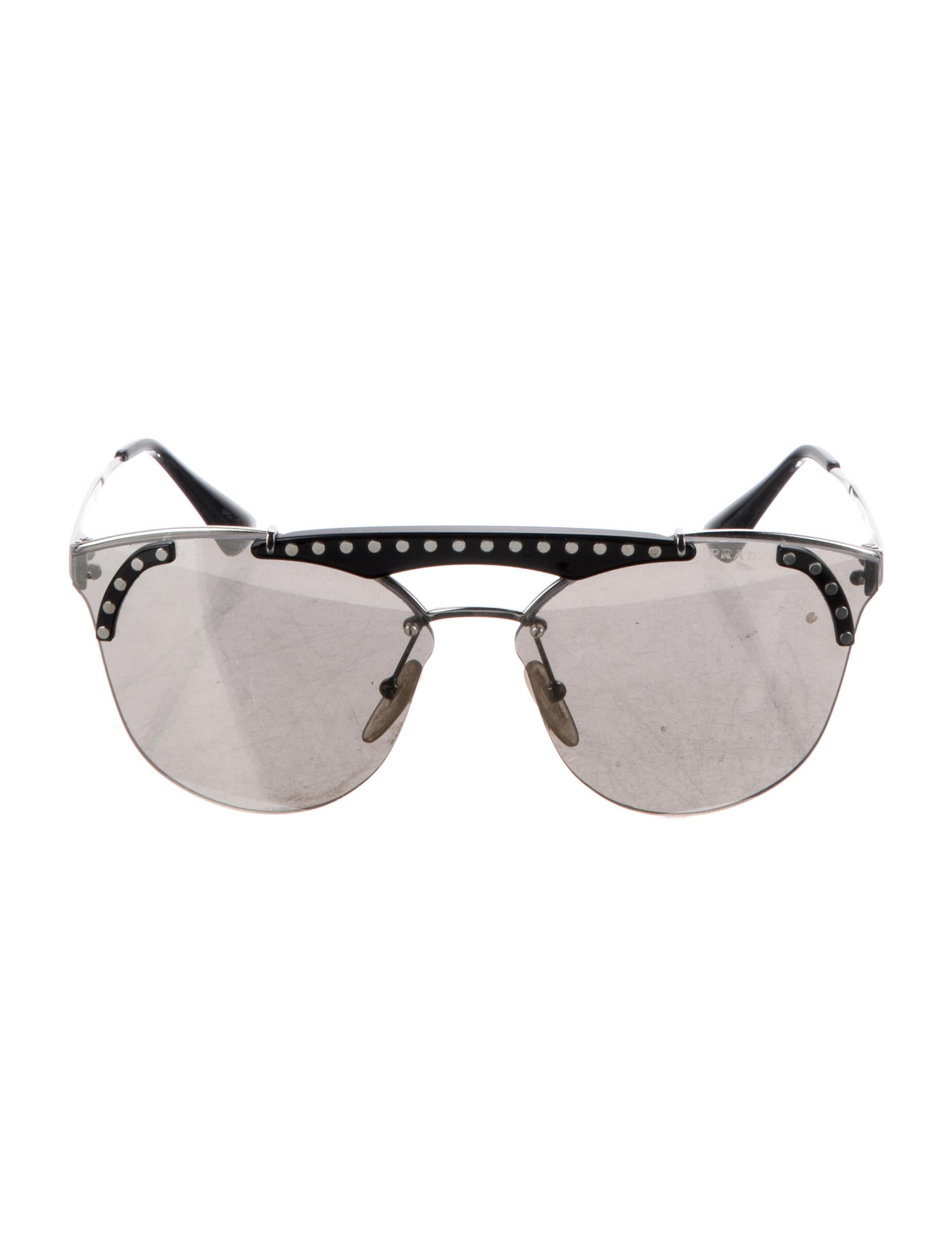 Prada Aviator Mirrored Sunglasses - Silver Sunglasses, Accessories ...
