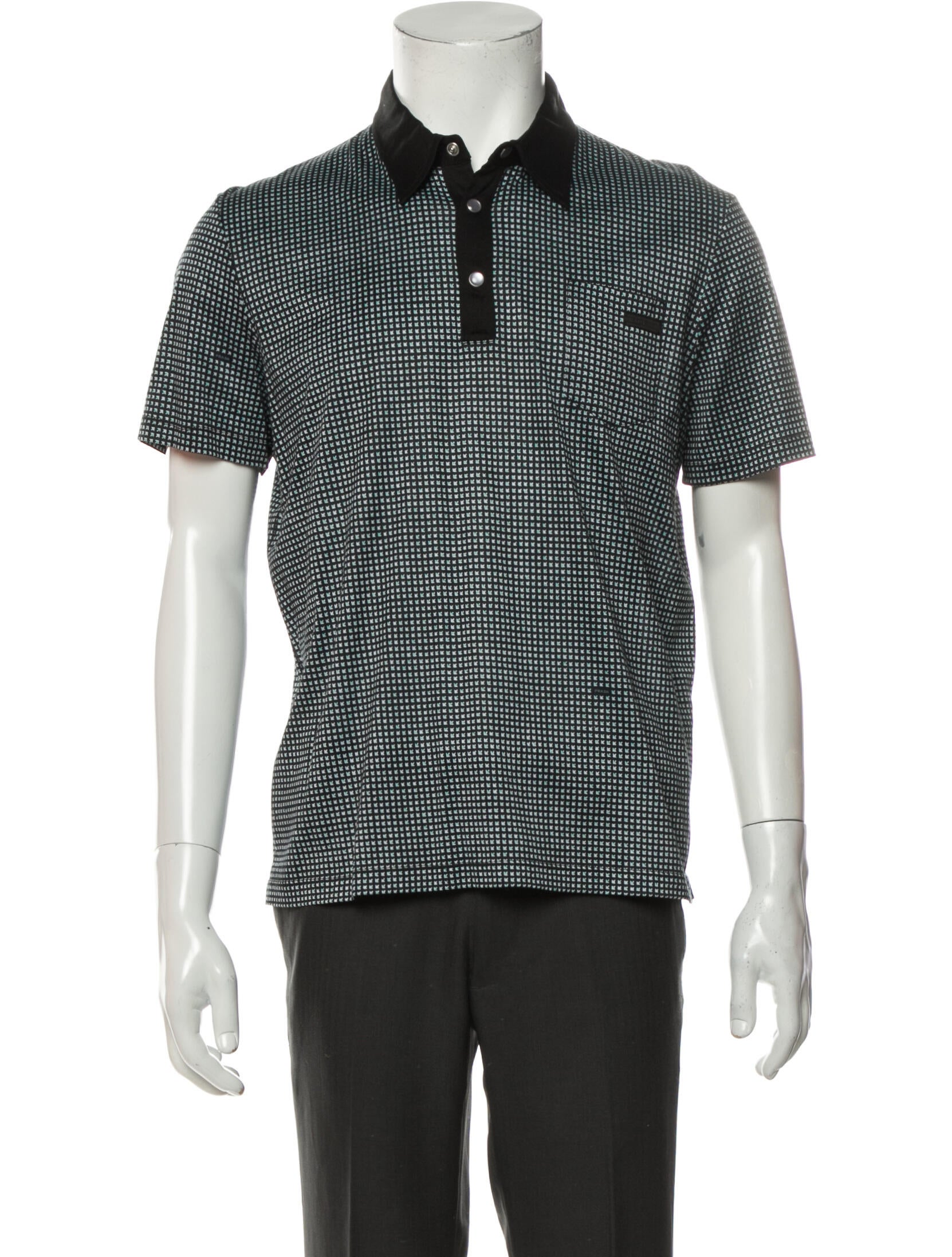 Prada 2012 Printed Polo Shirt - Black Polos, Clothing - PRA871201 | The ...
