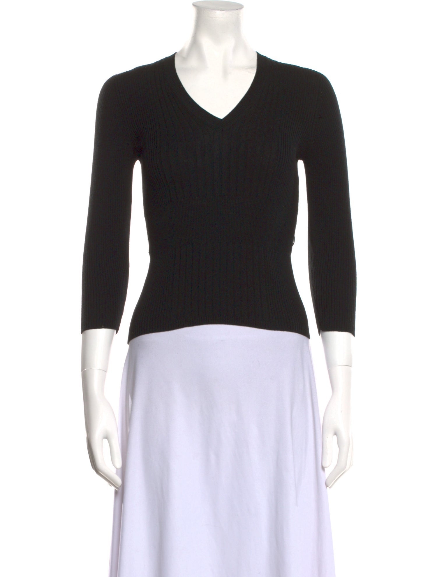 Prada V-Neck Sweater - Black Knitwear, Clothing - PRA871856 | The RealReal