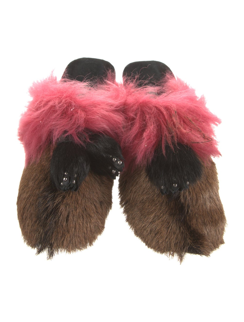 Prada Fur Tassel Accents Slides - Red Sandals, Shoes - PRA877381 | The ...