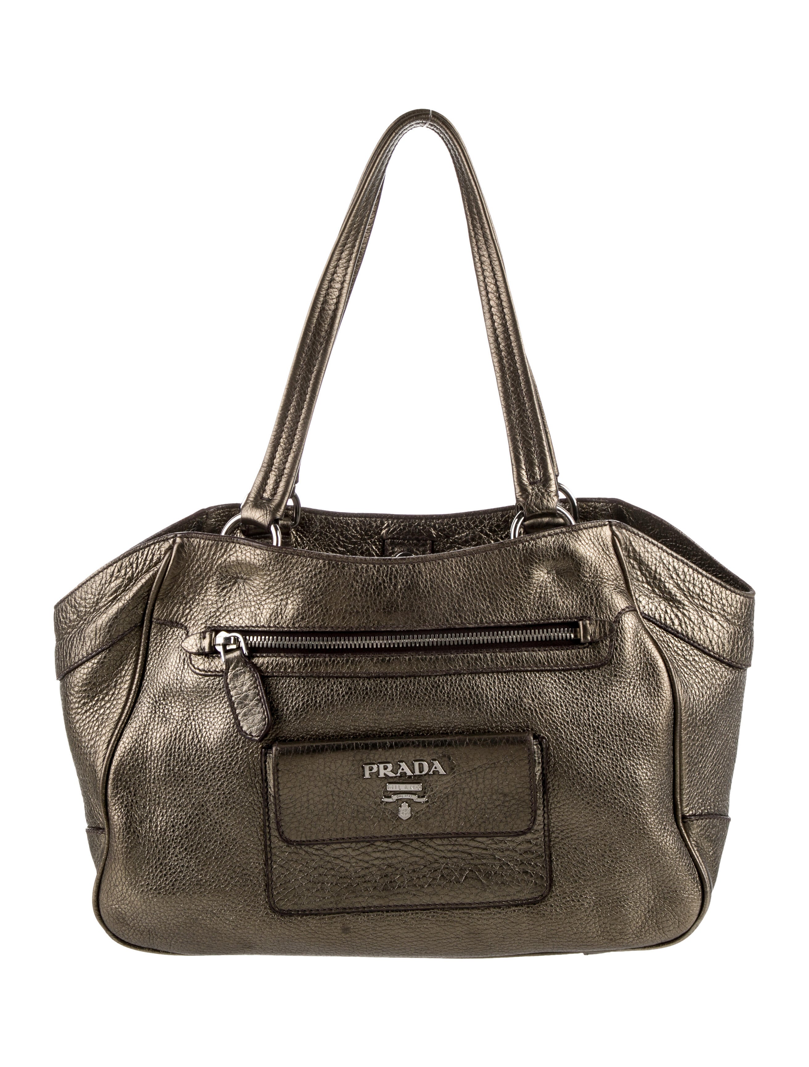 Prada Vitello Daino Front Pocket Bag - Brown Totes, Handbags ...
