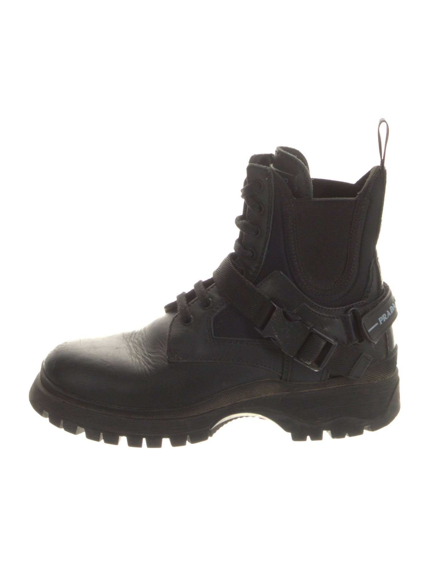 Prada Leather Combat Boots - Black Boots, Shoes - PRA884530 | The RealReal