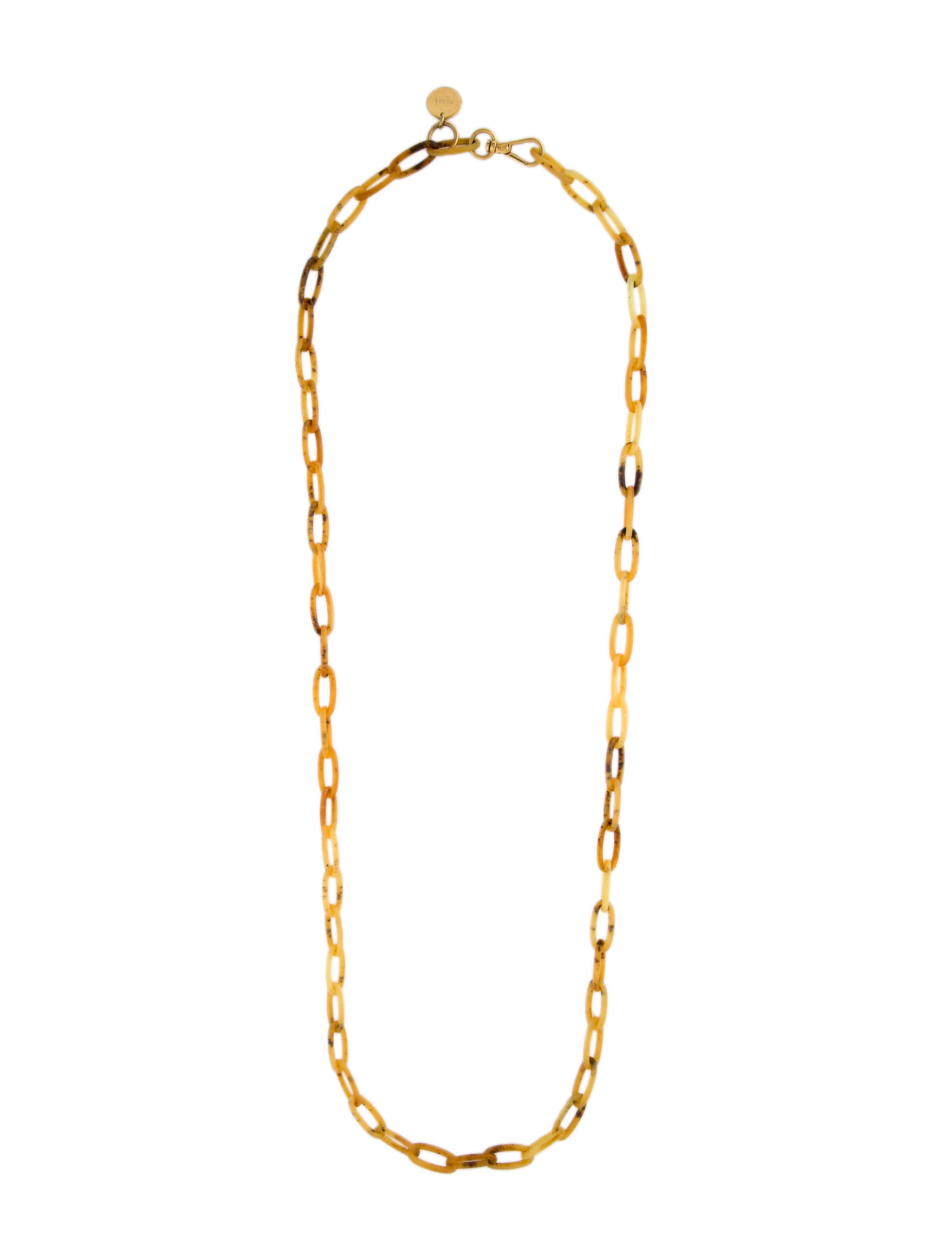 Prada Resin Chain Link Necklace - Gold-Tone Metal Chain, Necklaces ...