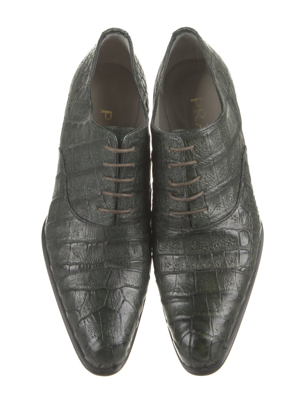 Prada Caiman Animal Print Oxfords - Gem