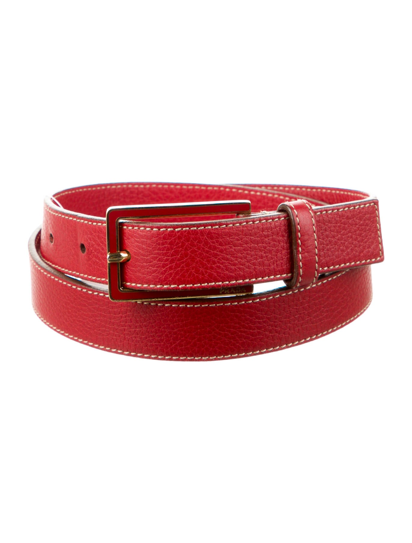 Prada Leather Belt - Red Belts, Accessories - PRA887195 | The RealReal