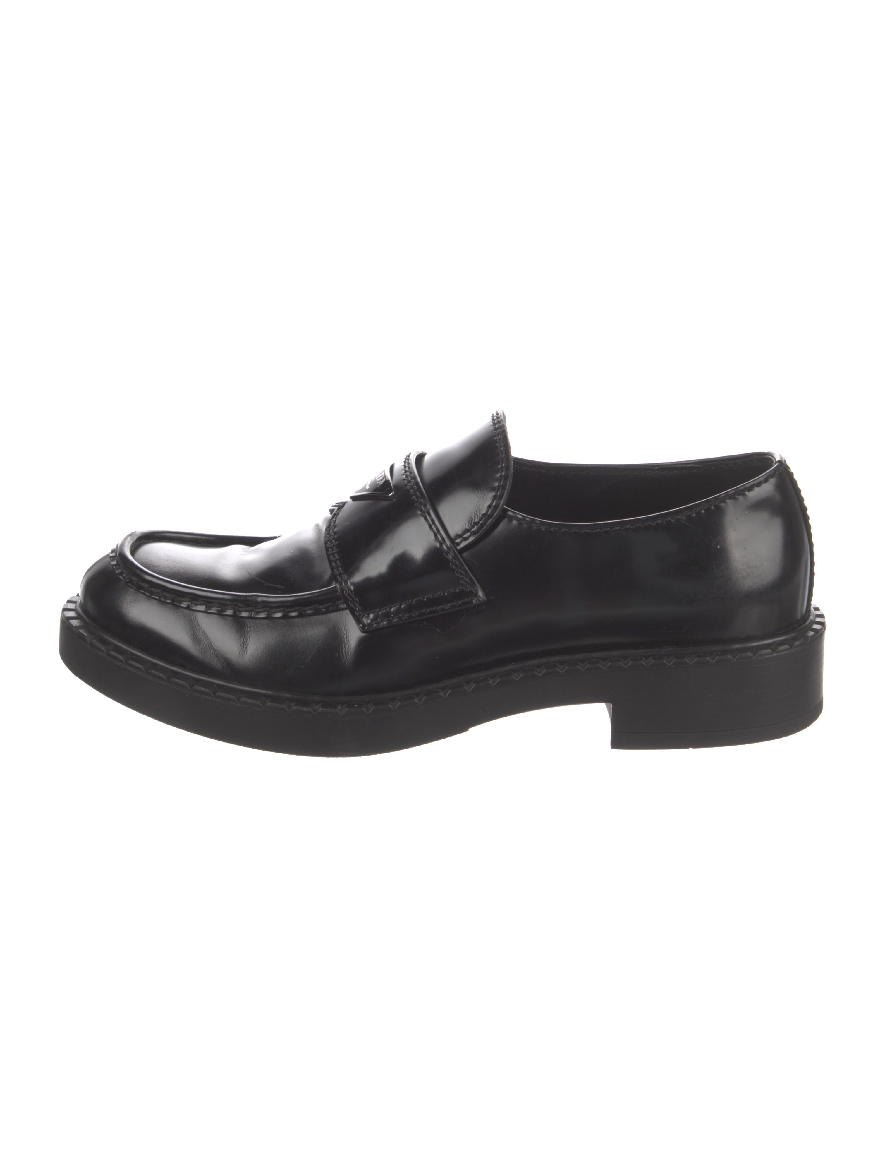 Prada Leather Dress Loafers - Black Loafers, Shoes - PRA887285 | The RealReal