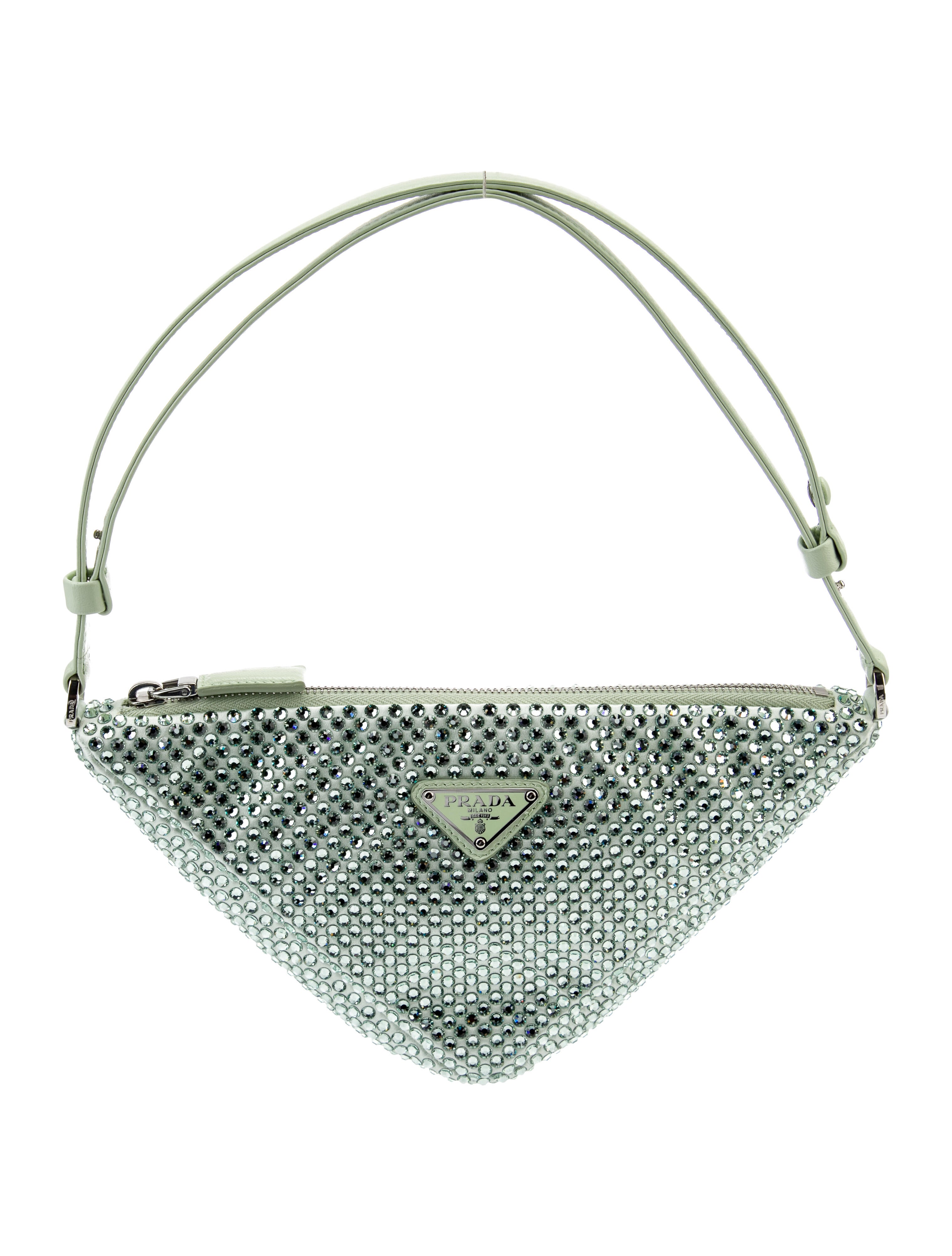 Prada Cristal Triangle Shoulder Bag - Green Shoulder Bags, Handbags ...