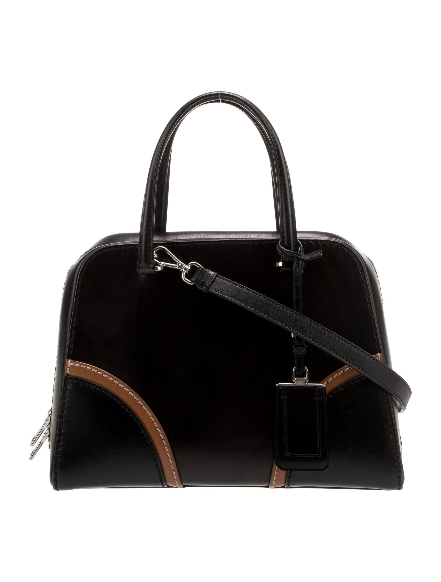 Prada Box Calf Handle Bag - Black Handle Bags, Handbags - PRA891441 ...