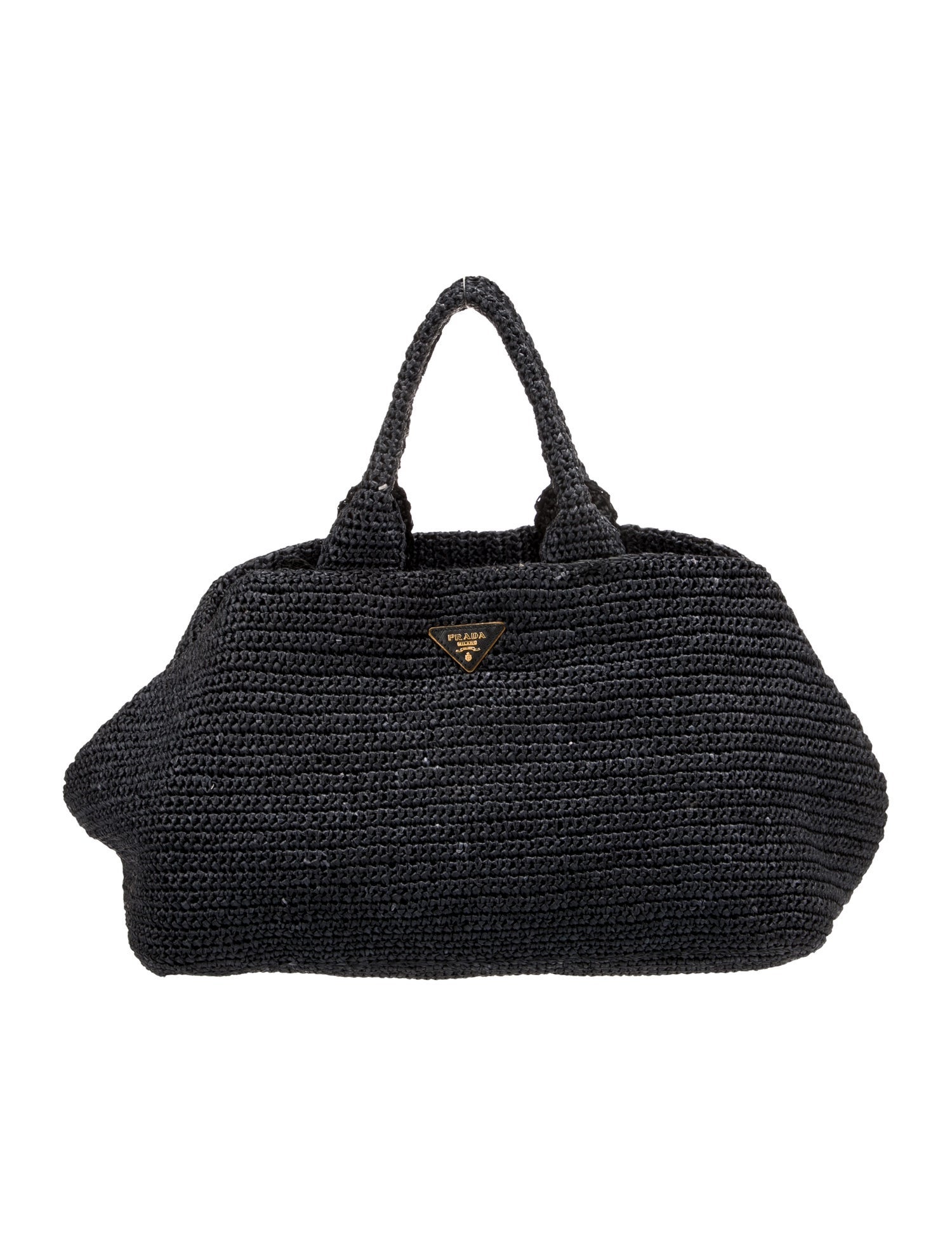 Prada Raffia Tricot Tote - Blue Totes, Handbags - PRA894796 | The RealReal