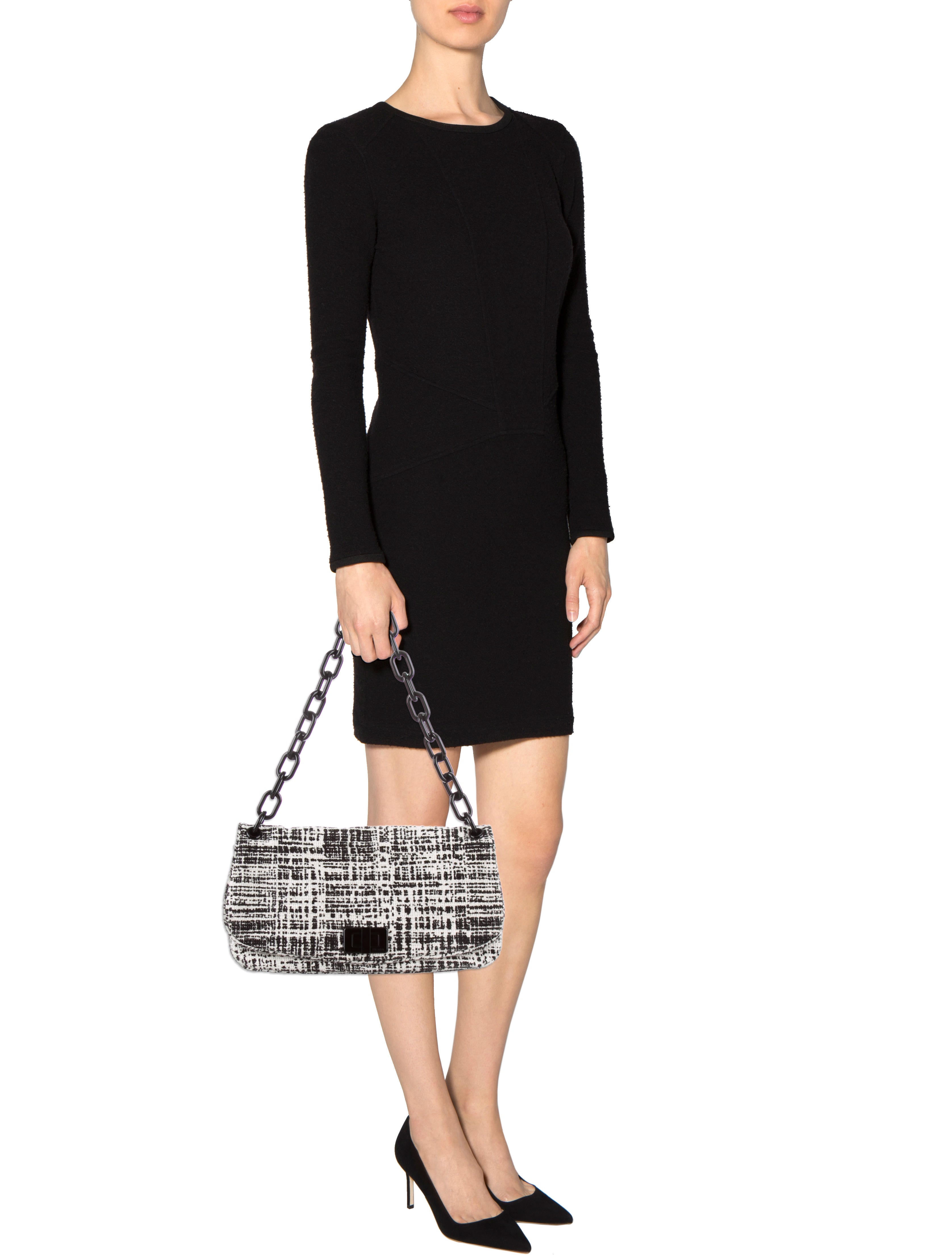 Prada Tela Tweed Flap Bag - Black Handle Bags, Handbags - PRA89584 ...