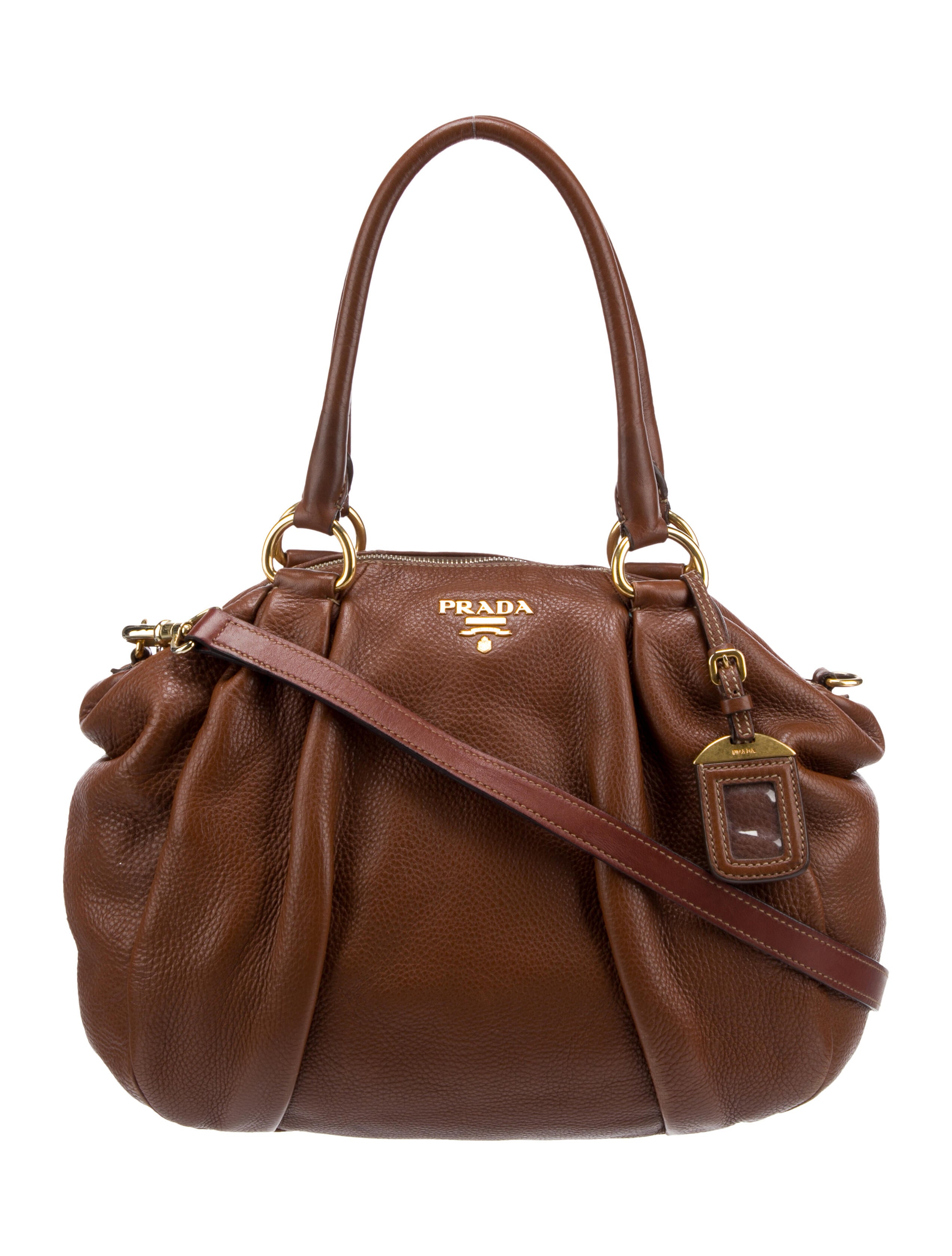Prada Vitello Daino Shoulder Bag - Brown Shoulder Bags, Handbags ...
