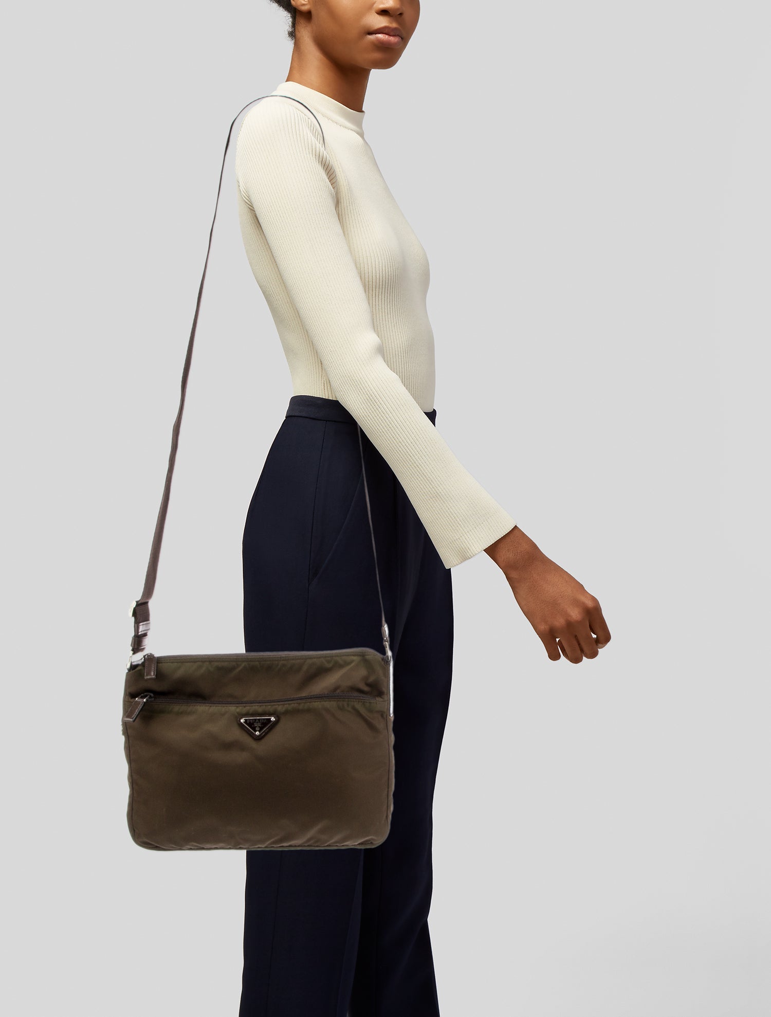 Prada Tessuto Crossbody Bag - Brown Crossbody Bags, Handbags ...
