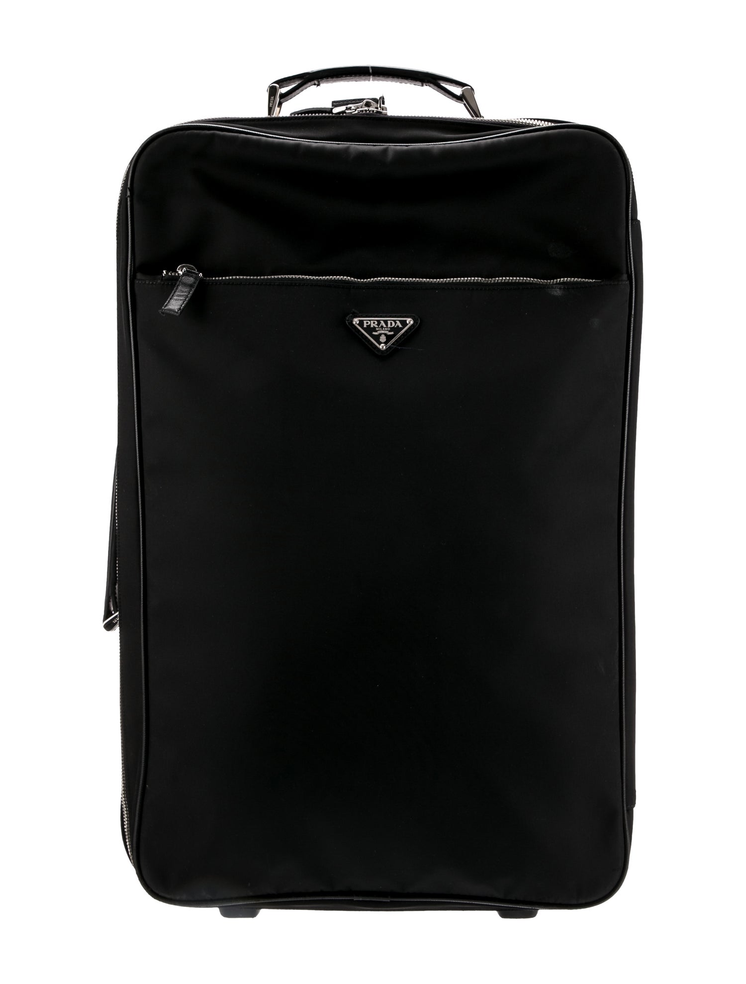 Prada Tessuto Saffiano-Trimmed Rolling Suitcase - Black Luggage and ...