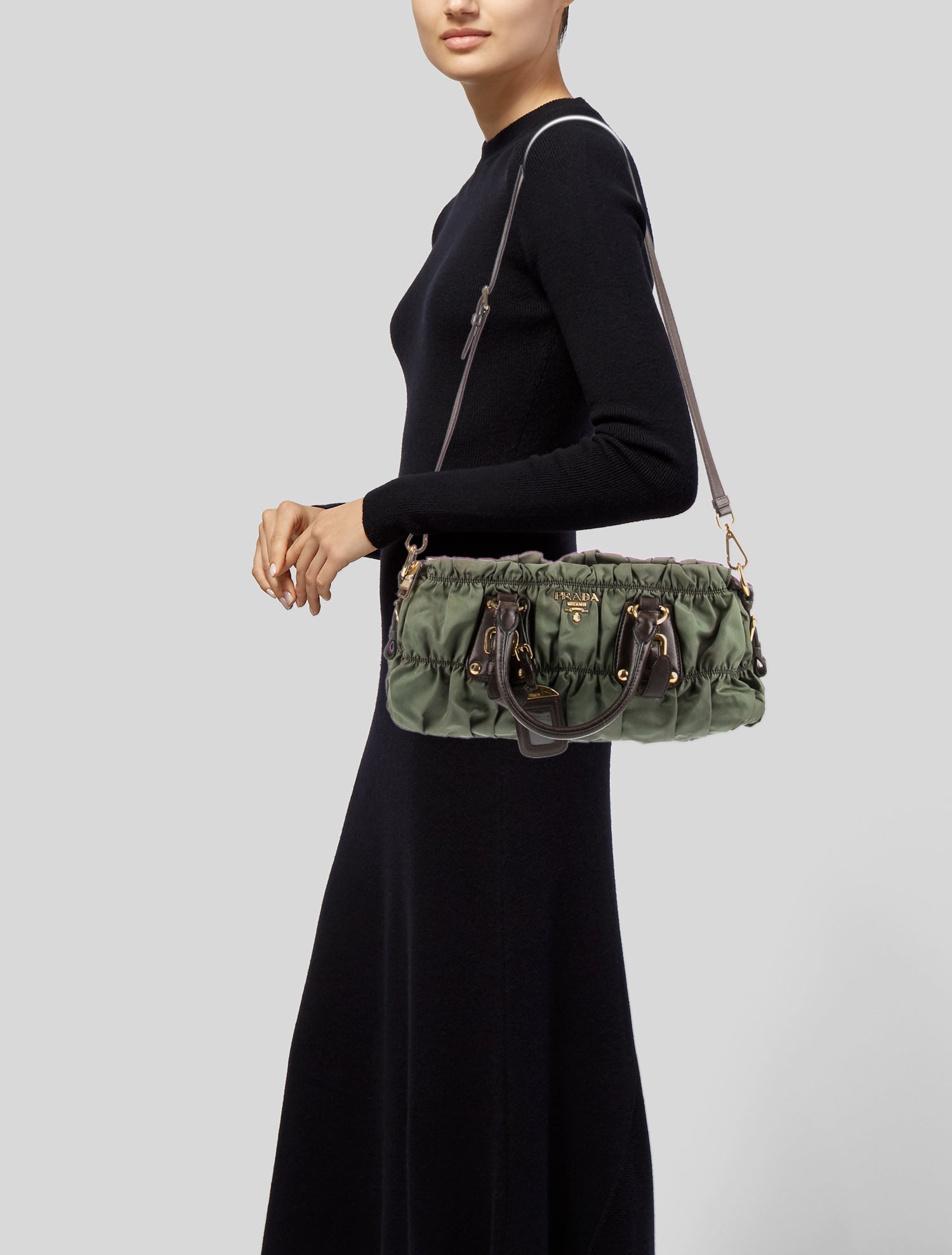 Prada Tessuto Gaufre Handle Bag - Green Handle Bags, Handbags ...