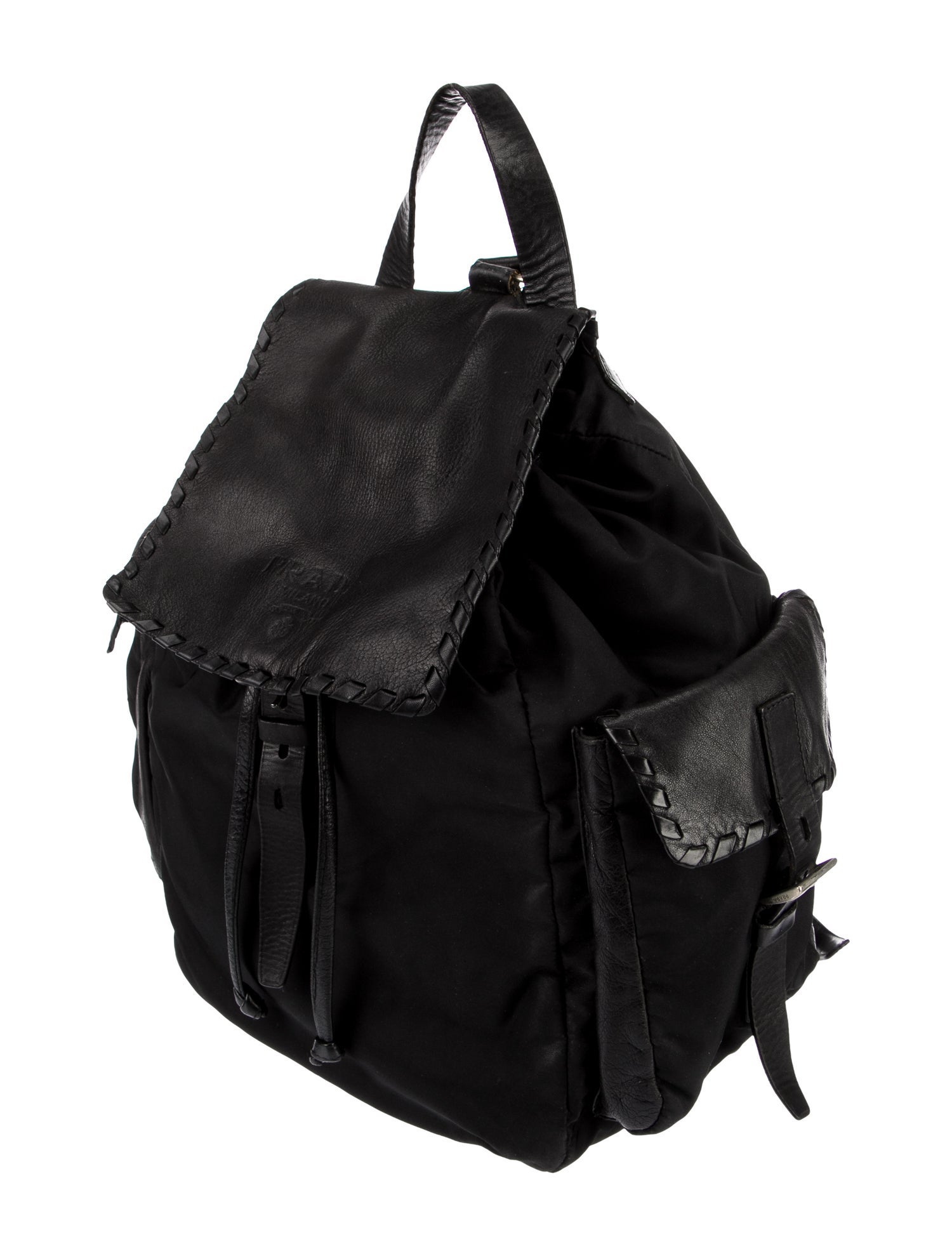 Prada Calf-Trimmed Tessuto Backpack - Black Backpacks, Handbags ...