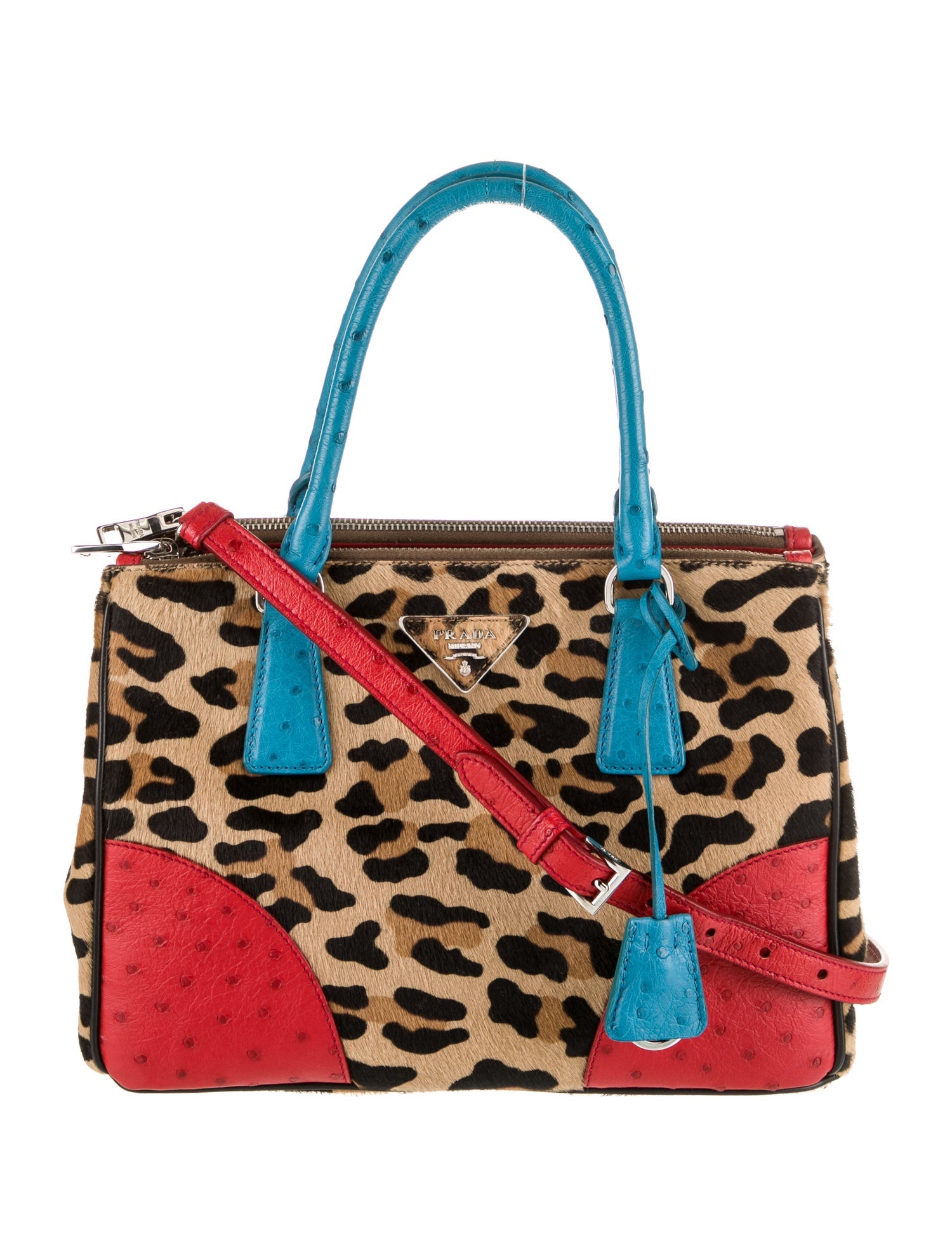 Prada Small Cavallino Struz Double Zip Galleria Tote Bag - Neutrals ...