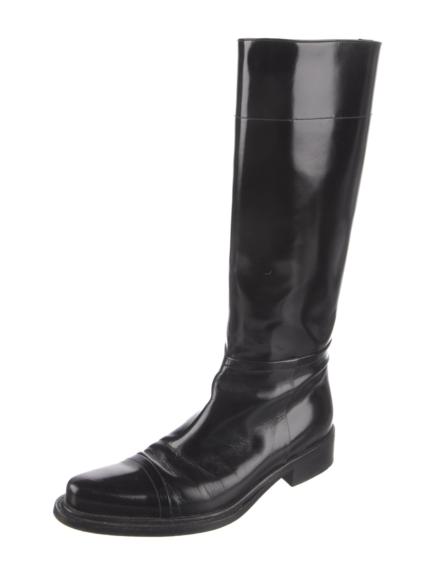 Aquatalia Patent Leather Riding Boots - Black Boots, Shoes - WAQTL47343 ...