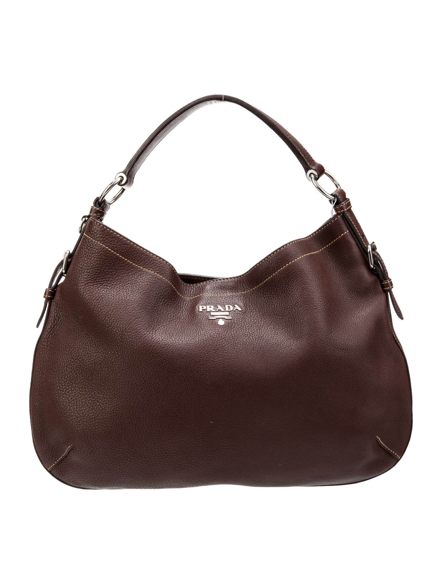 Prada Vitello Daino Hobo - Brown Hobos, Handbags - PRA910216 | The RealReal